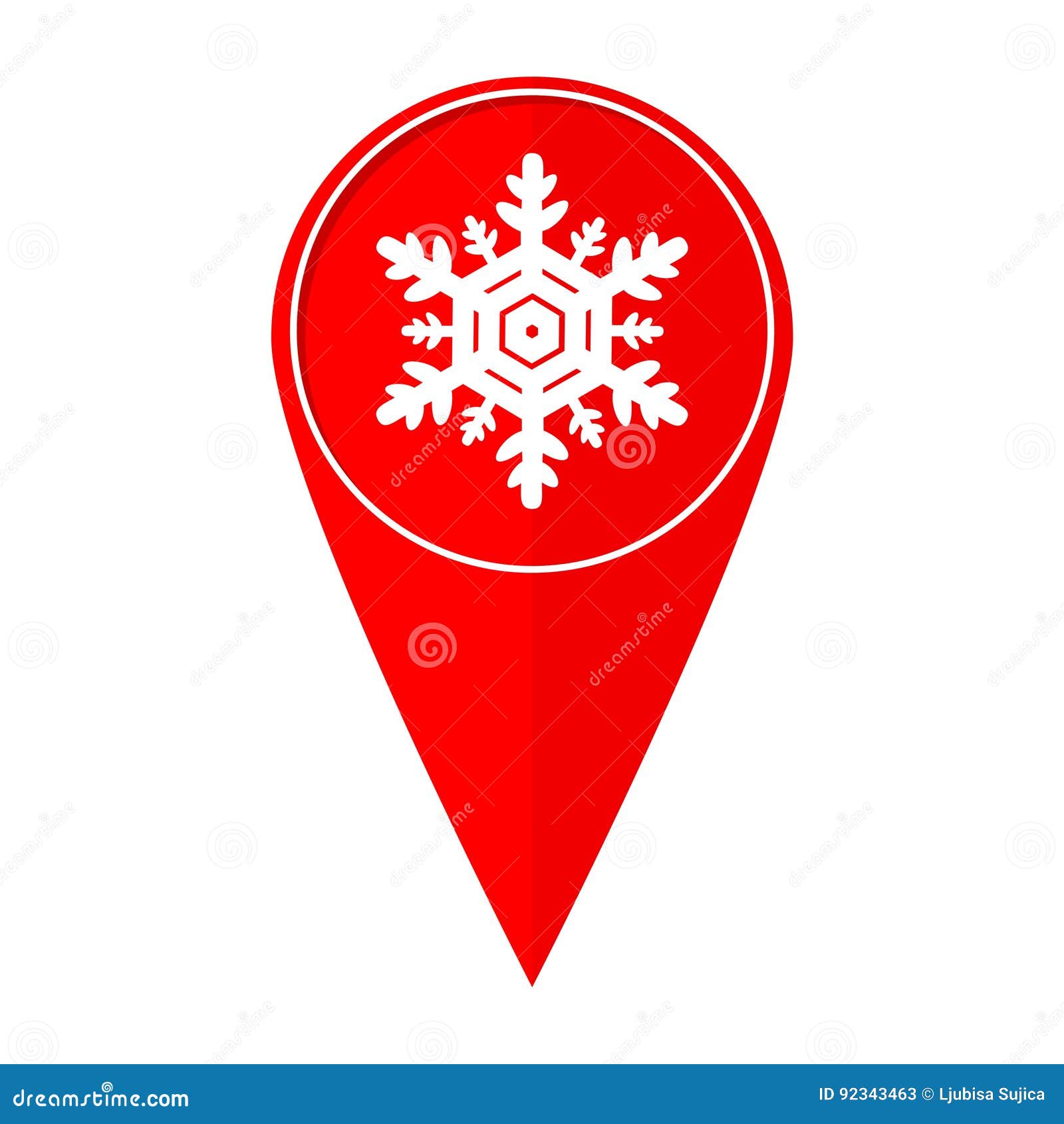 Map pointer snowflake stock vector. Illustration of internet - 92343463