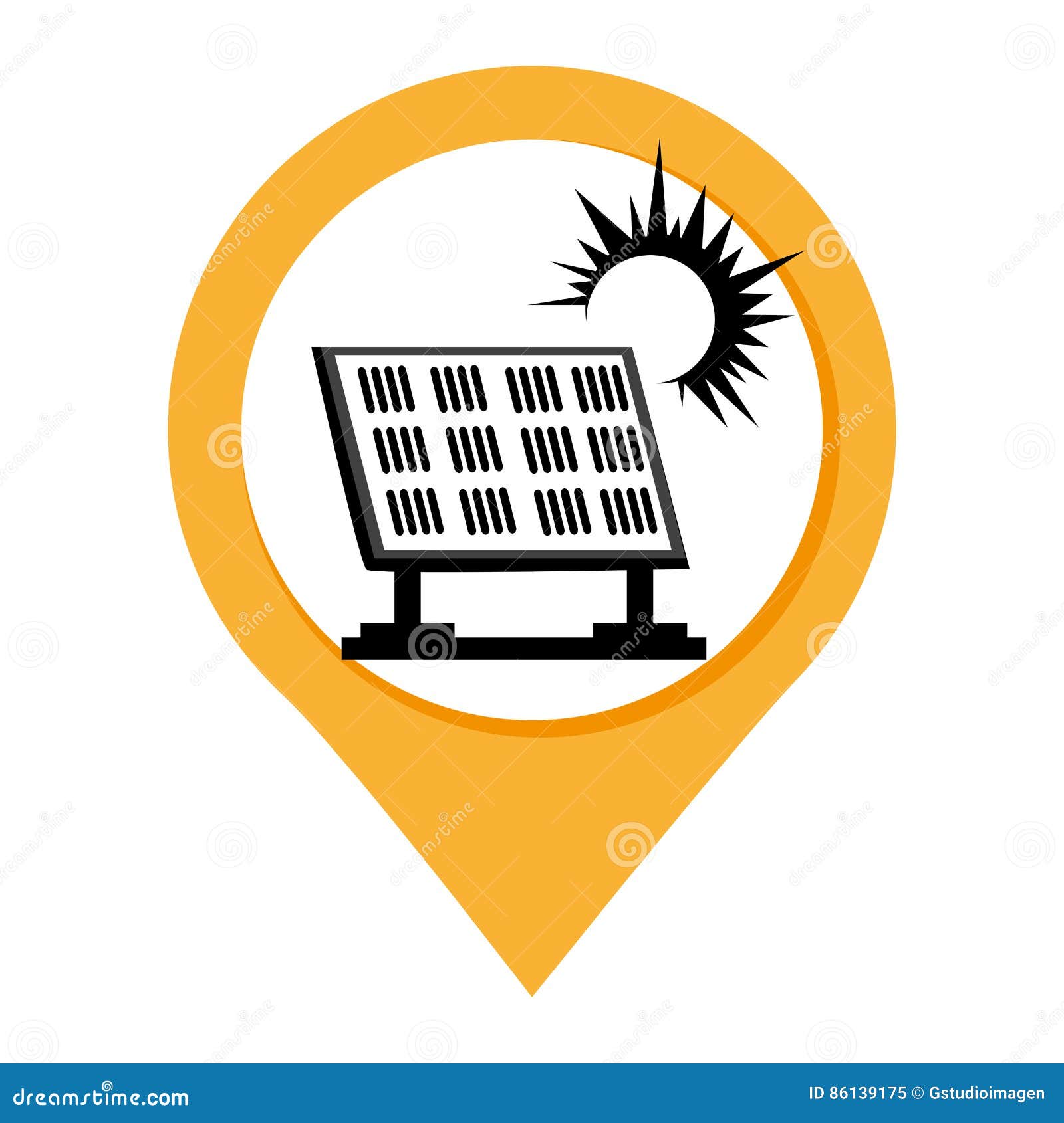 Map Pointer with Solar Panel Stock Vector - Illustration of business ...