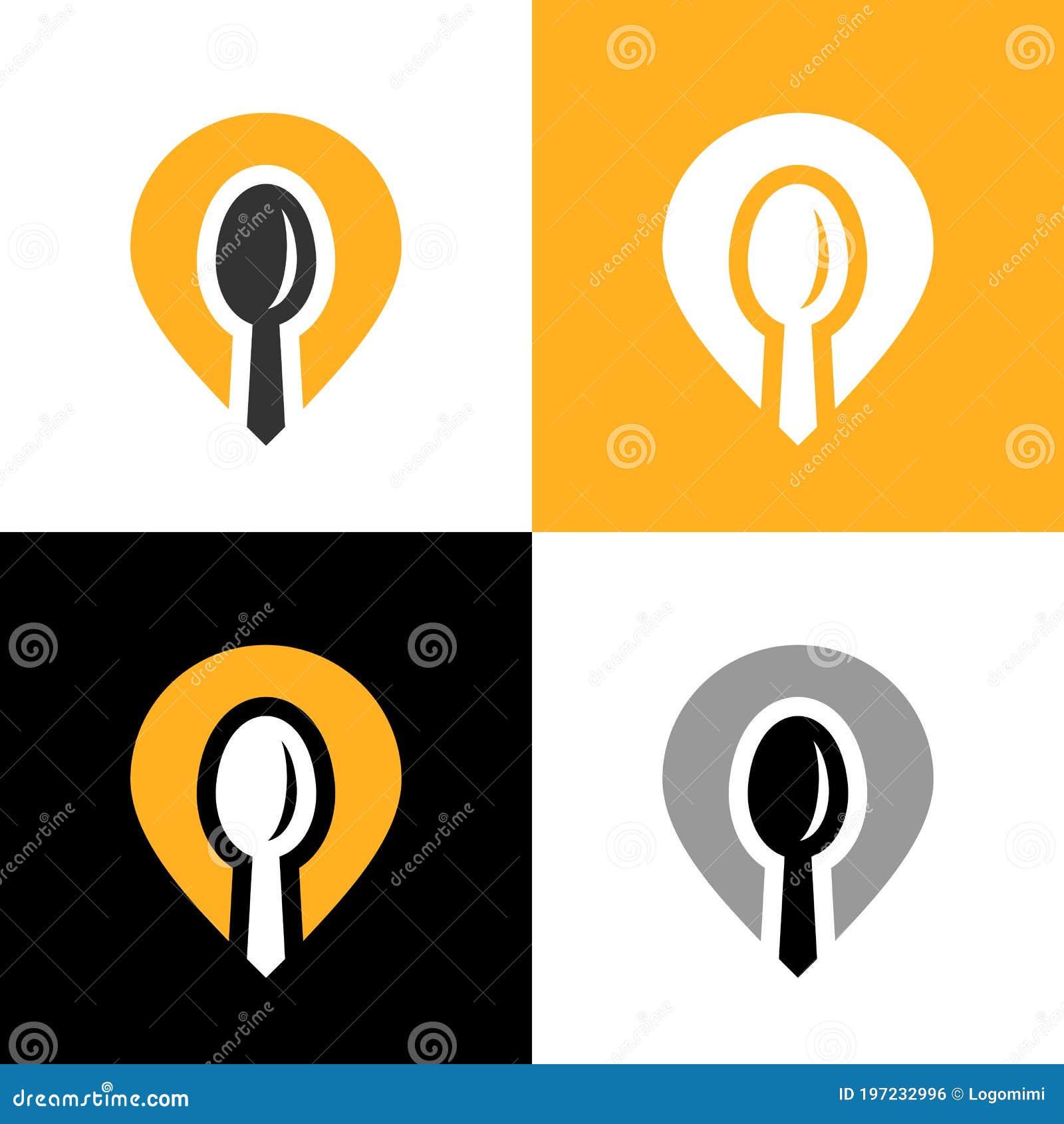 Map Pointer and Spoon Logo, Food Icon Design, Restaurant Location ...