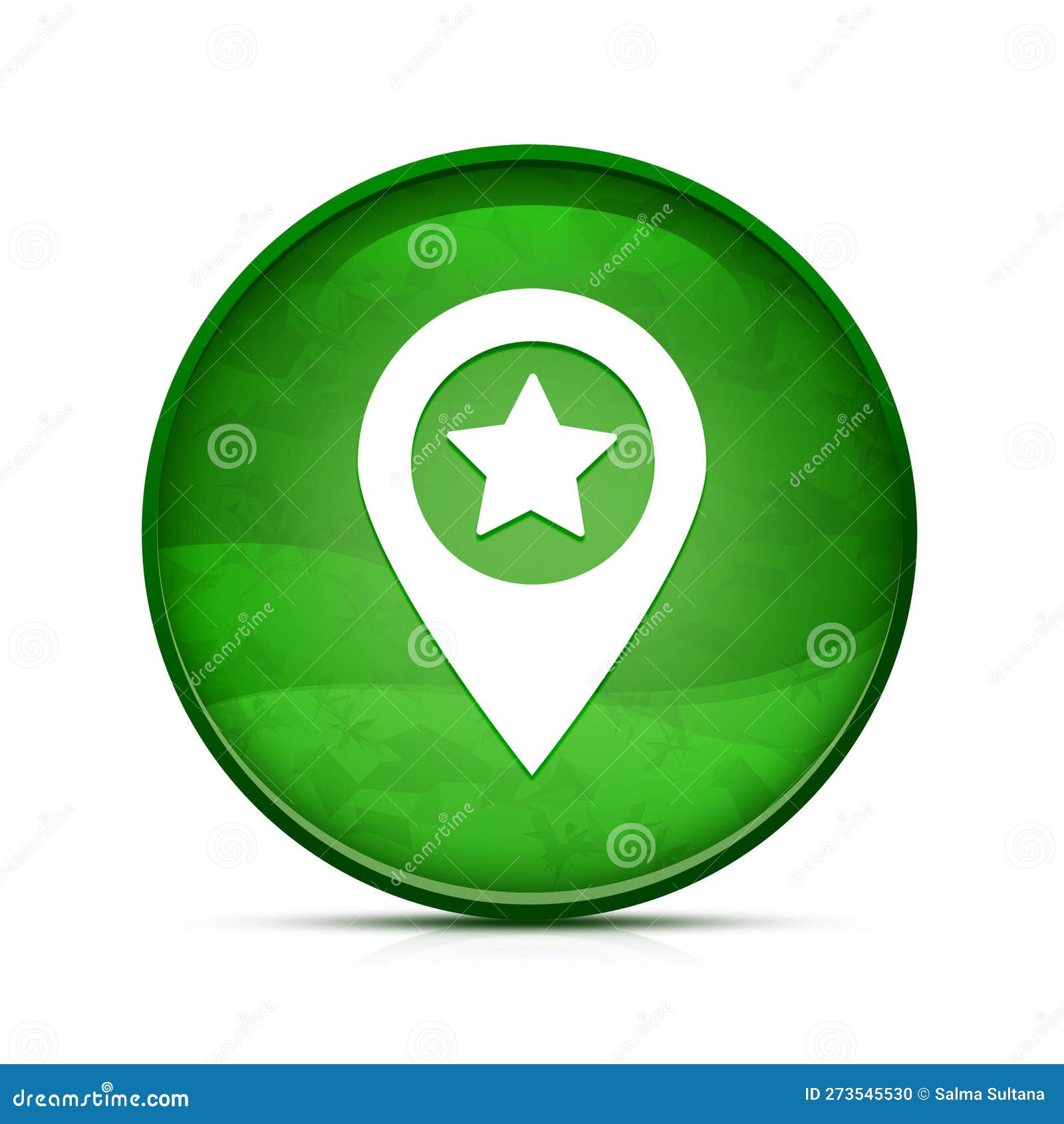 Map Pointer Star Help Icon on Classy Splash Green Round Button ...