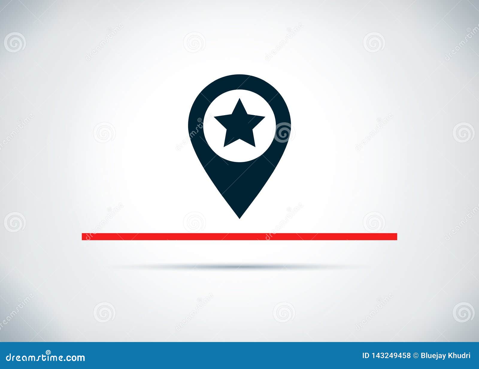 Map Pointer Star Icon Abstract Flat Background Design Illustration ...