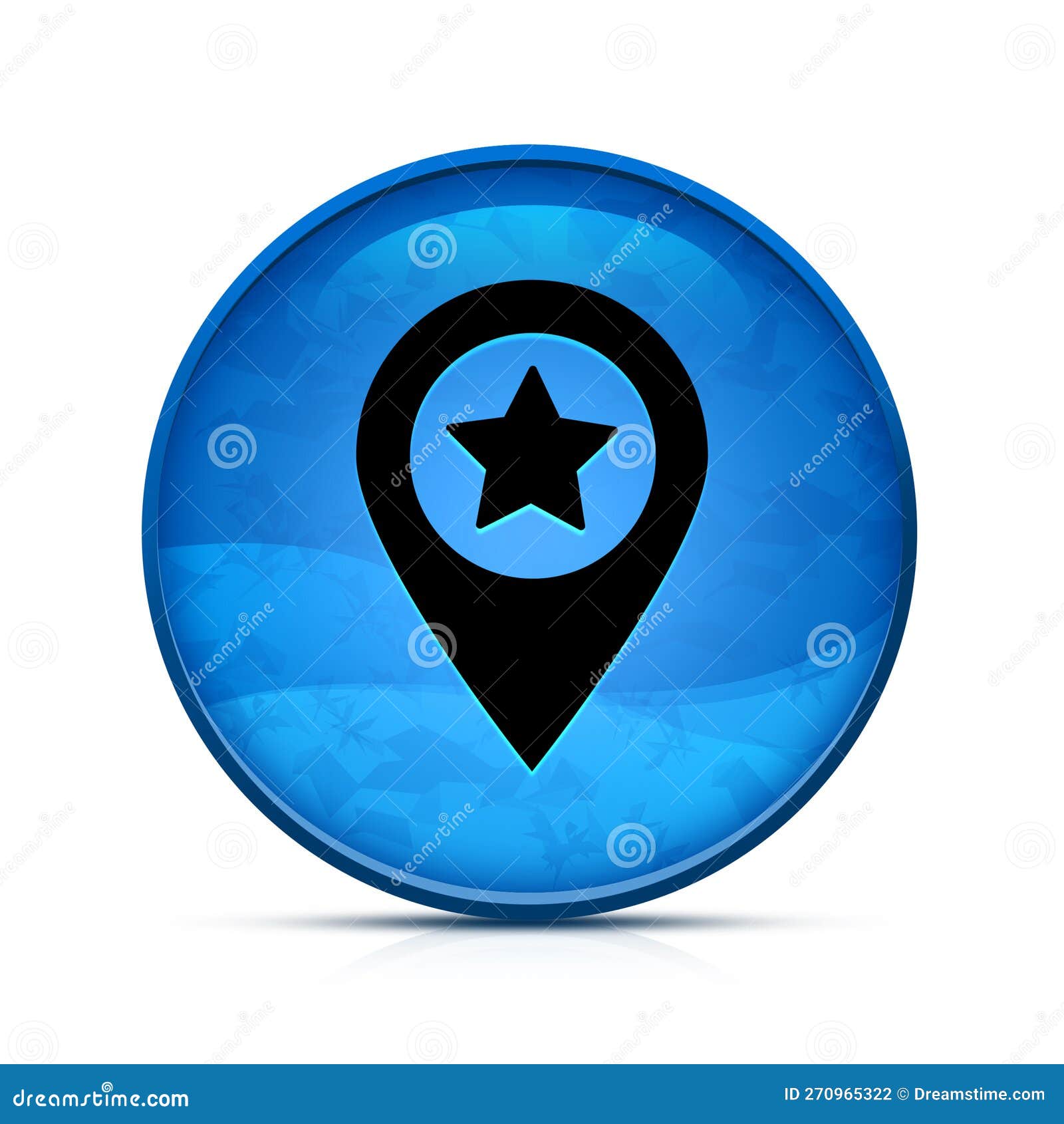 Map Pointer Star Help Icon on Classy Splash Blue Round Button ...