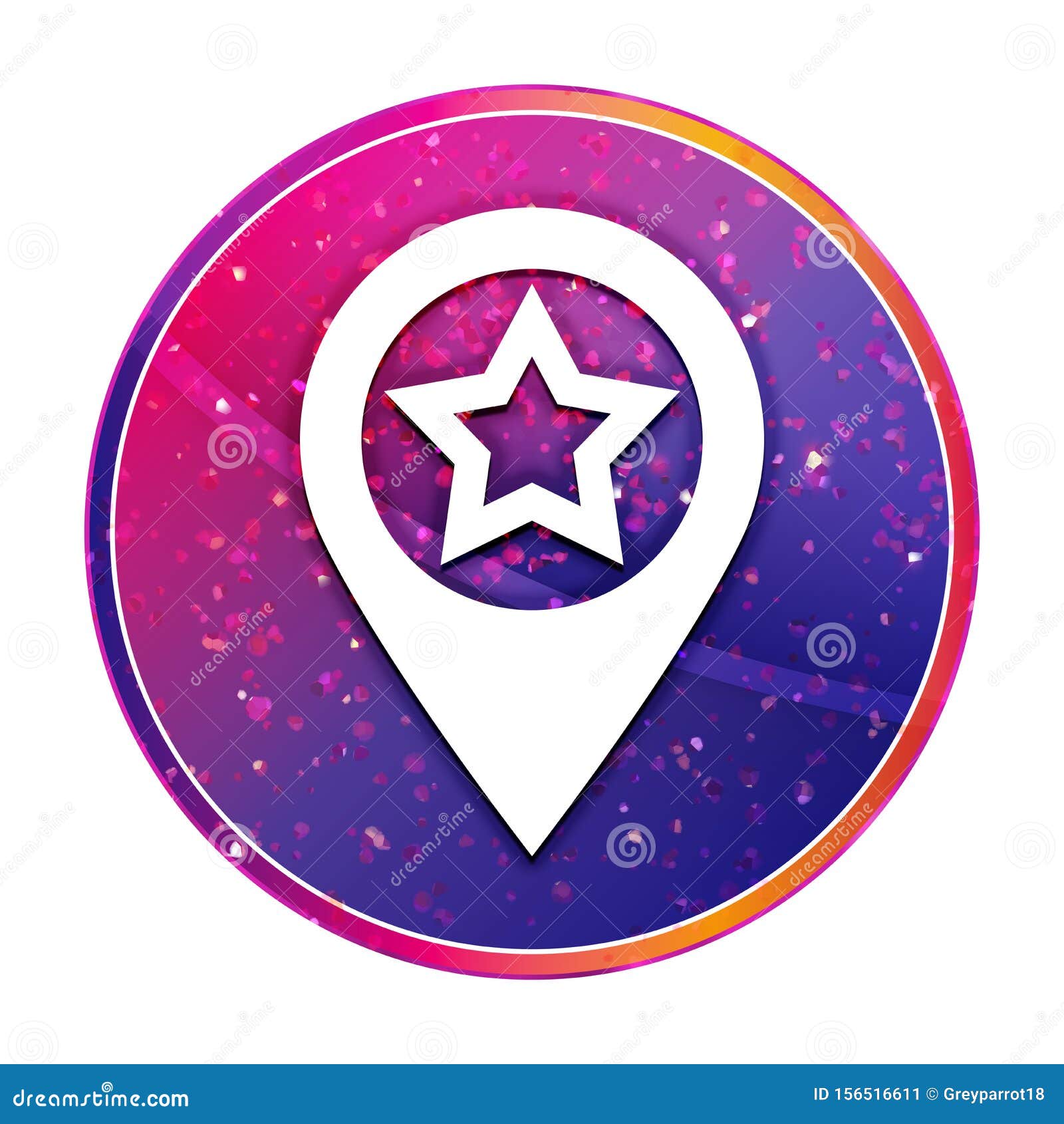 Map Pointer Star Icon Creative Trendy Colorful Round Button ...