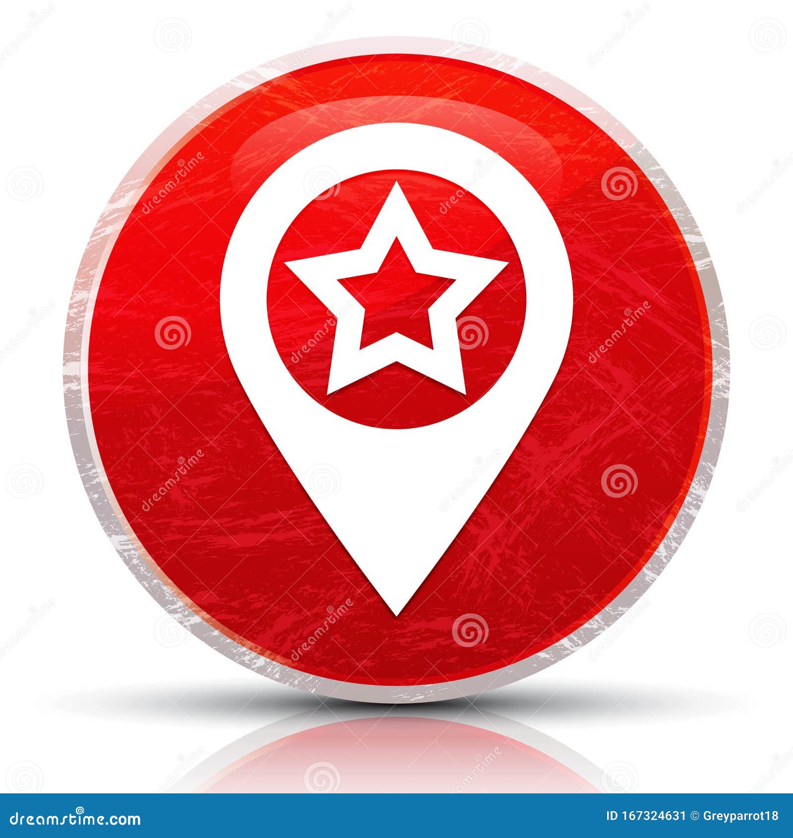 Map Pointer Star Icon Metallic Grunge Abstract Red Round Button ...