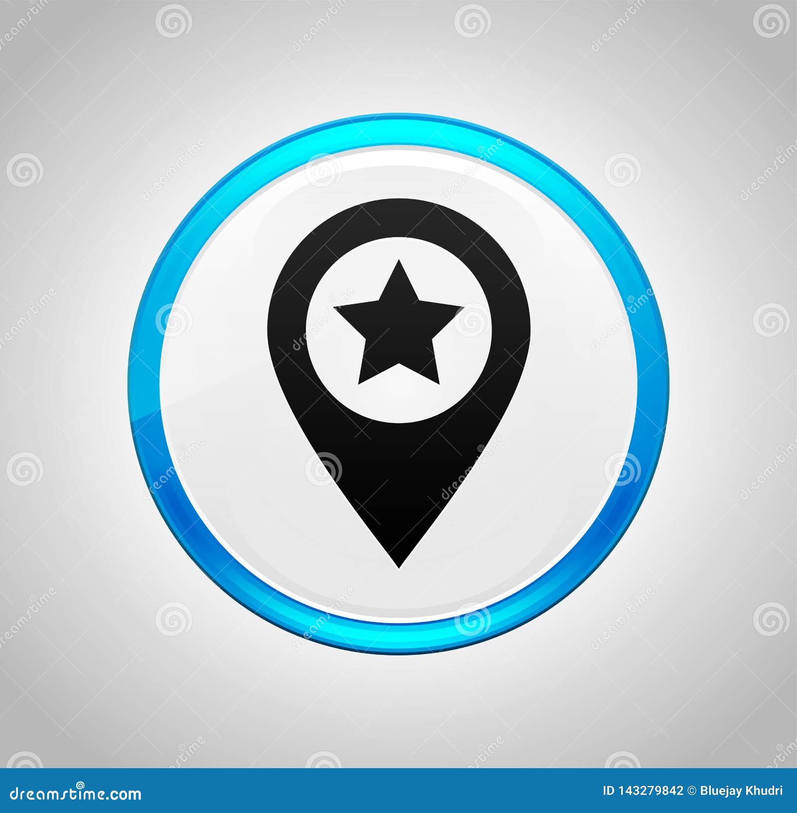 Map Pointer Star Icon Round Blue Push Button Stock Illustration ...