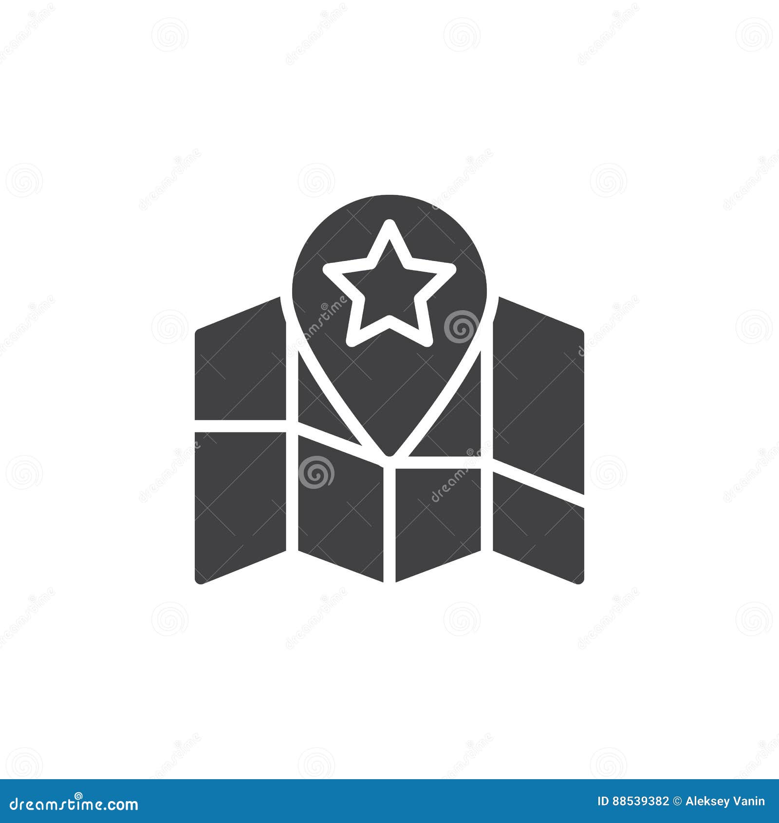 Map Pointer with Star Icon Vector, Filled Flat Sign, Solid Pictogram ...