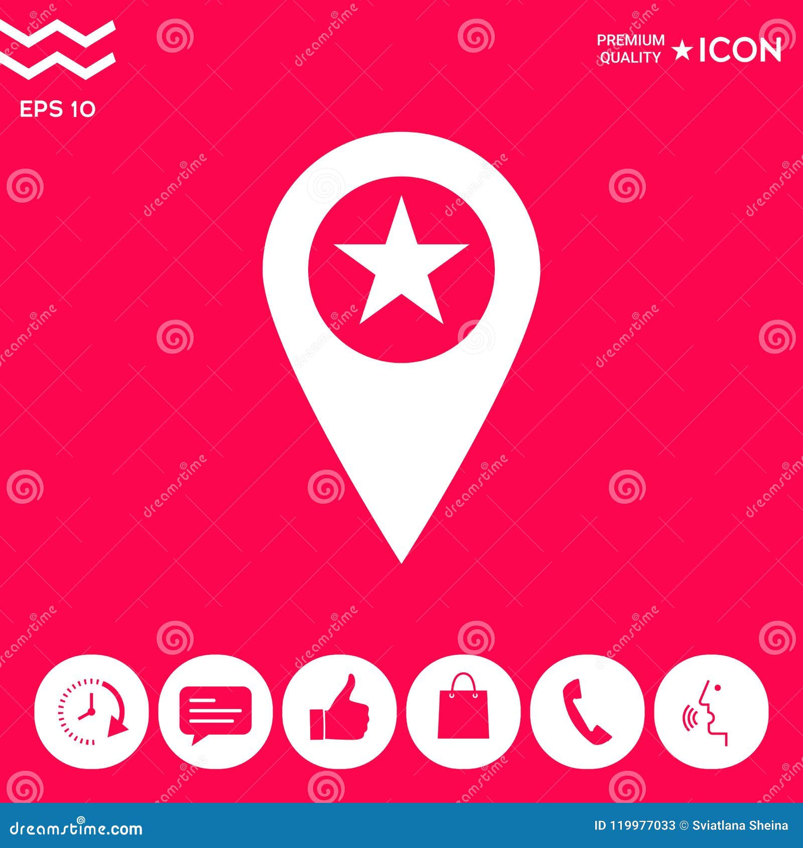 Map pointer with star stock vector. Illustration of celebrity - 119977033