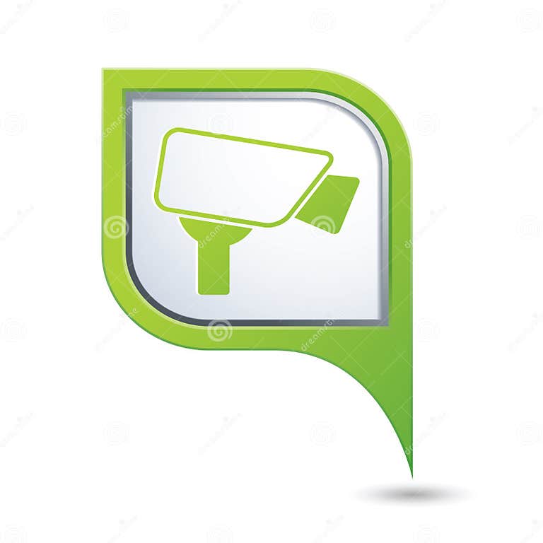 Map Pointer with Surveillance Camera Icon Stock Vector - Illustration ...