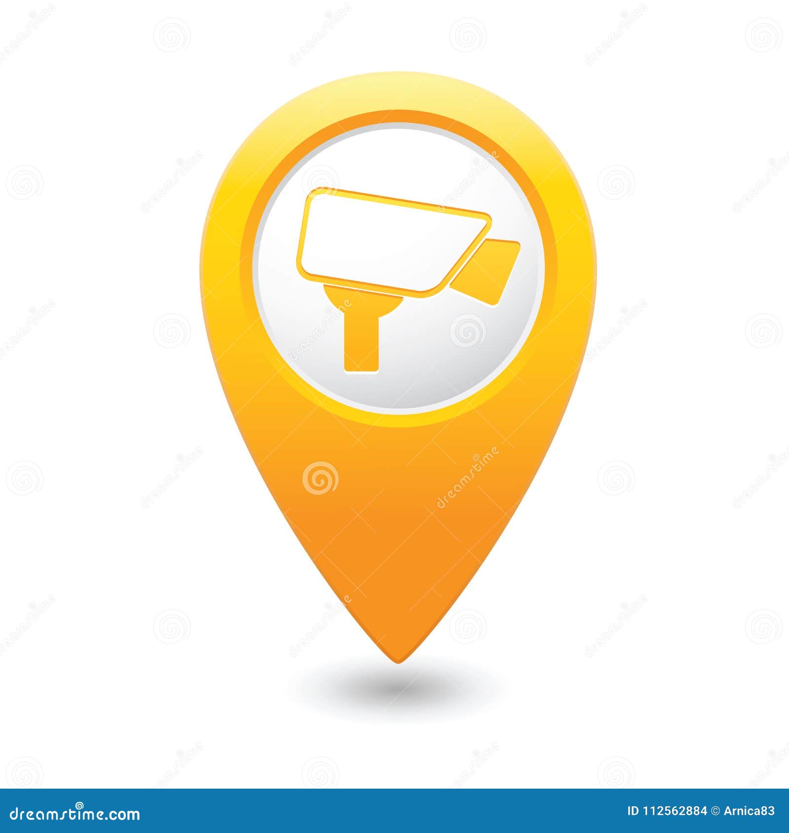 Map Pointer with Surveillance Camera Icon Stock Vector - Illustration ...