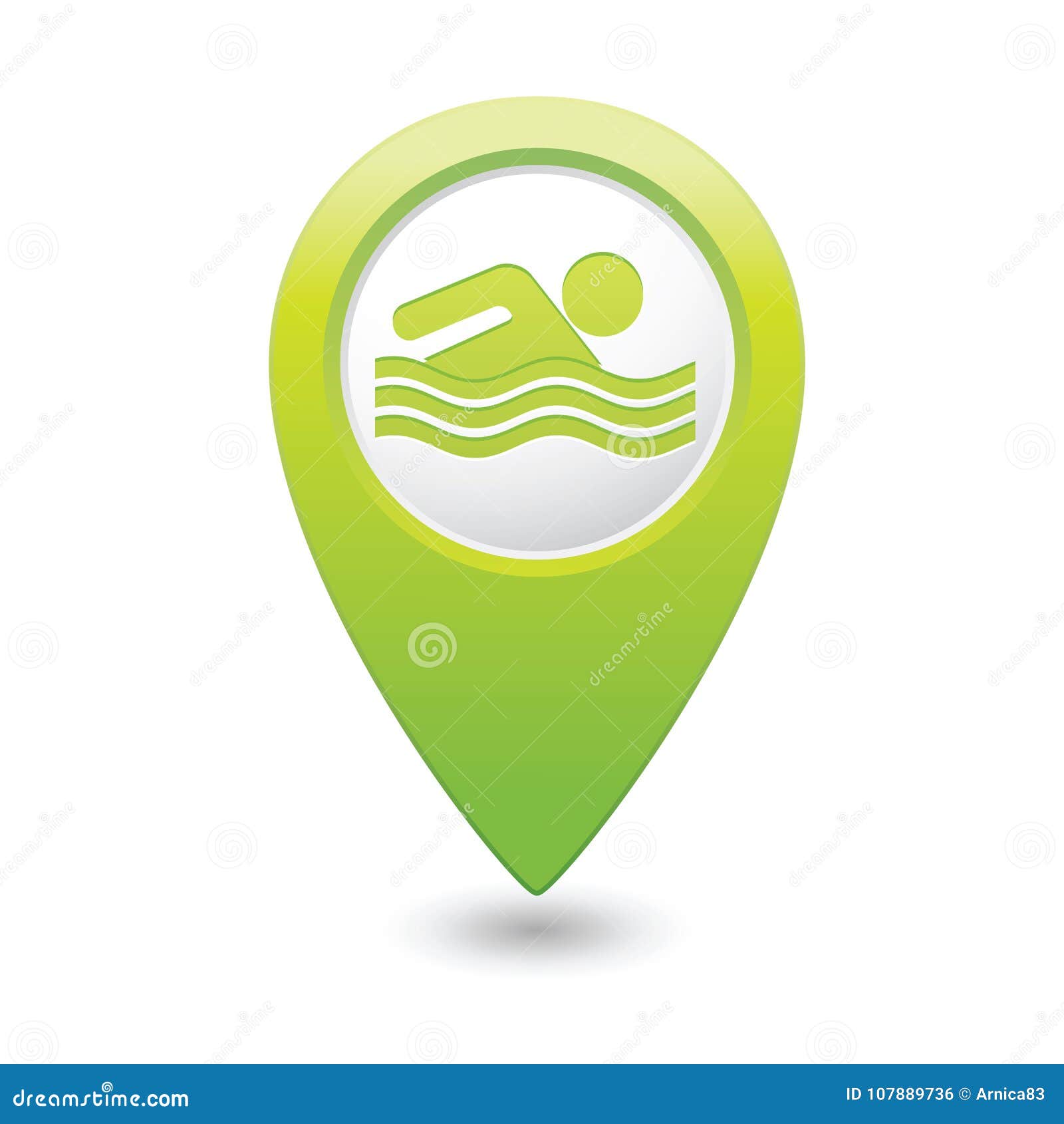 Map Pointer with Swimmer Icon Stock Vector - Illustration of pointer ...