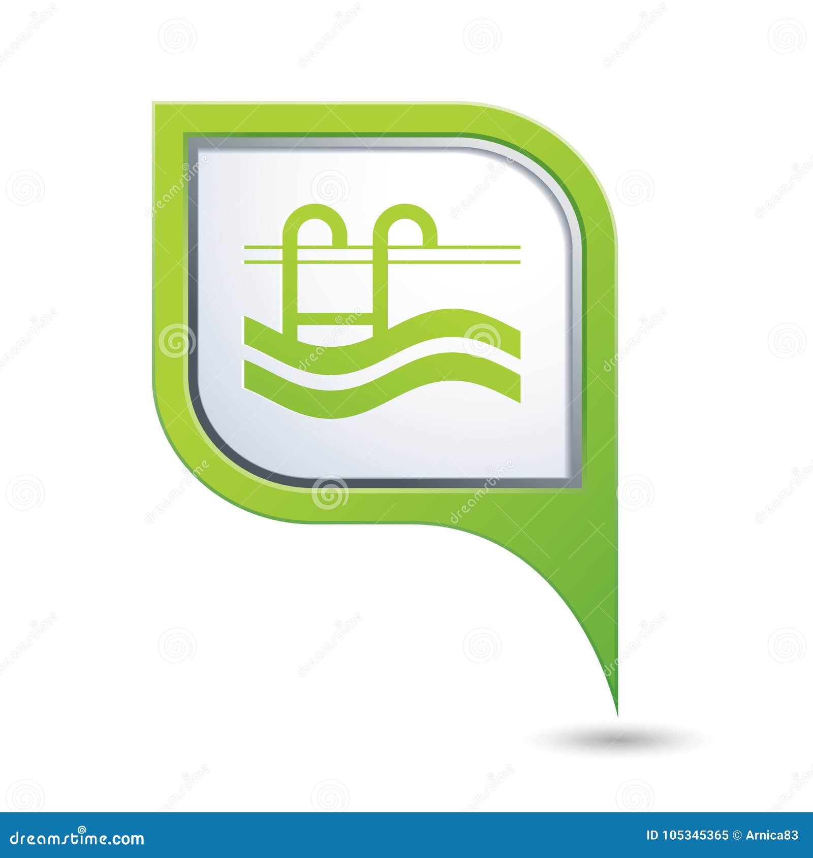 Map Pointer with Swimming Pool Icon Stock Vector - Illustration of ...