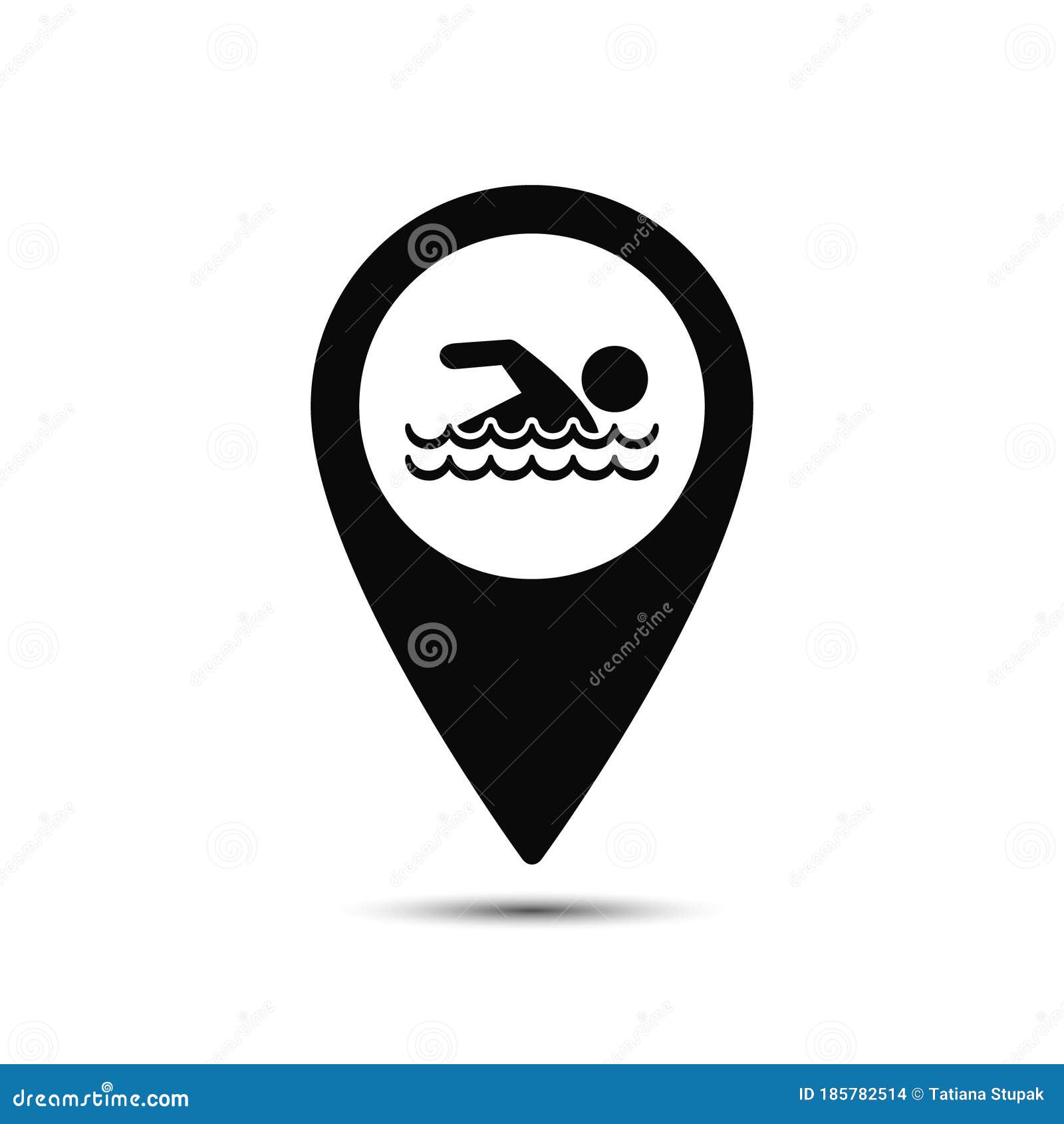 Map Pointer with Swimming Pool Icon. Vector Illustration Stock Vector ...