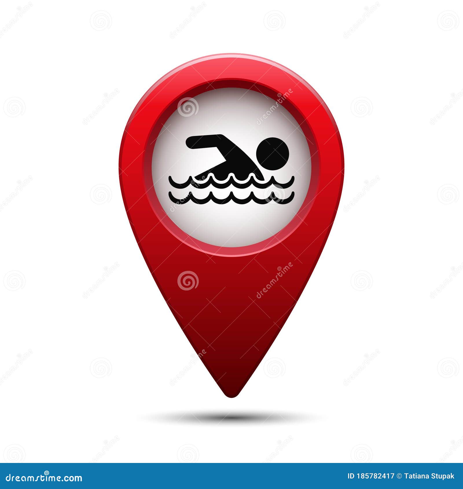 Map Pointer with Swimming Pool Icon. Vector Stock Vector - Illustration ...