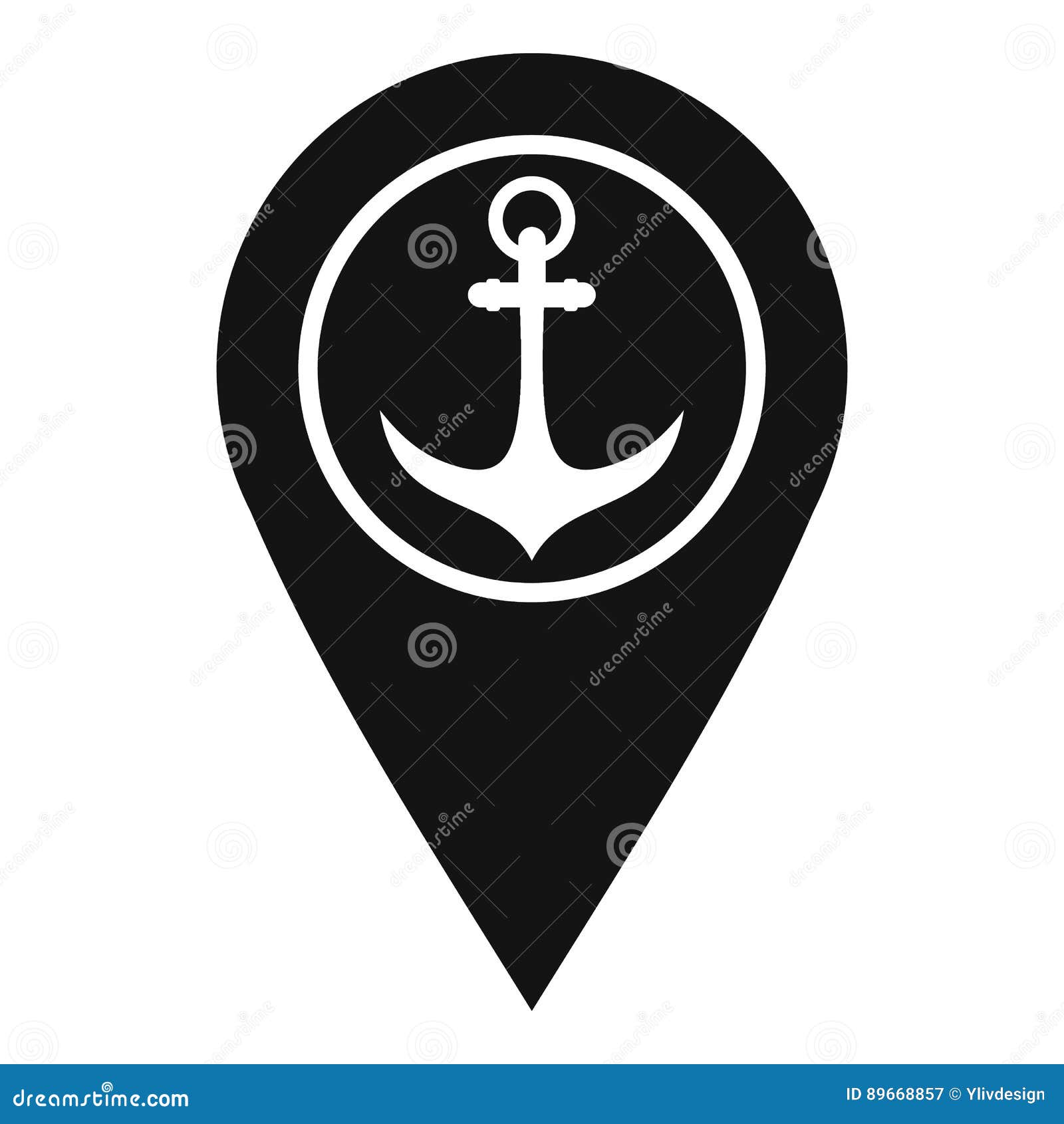 Map Pointer with Symbol Anchor and Sea Port Icon Stock Vector ...