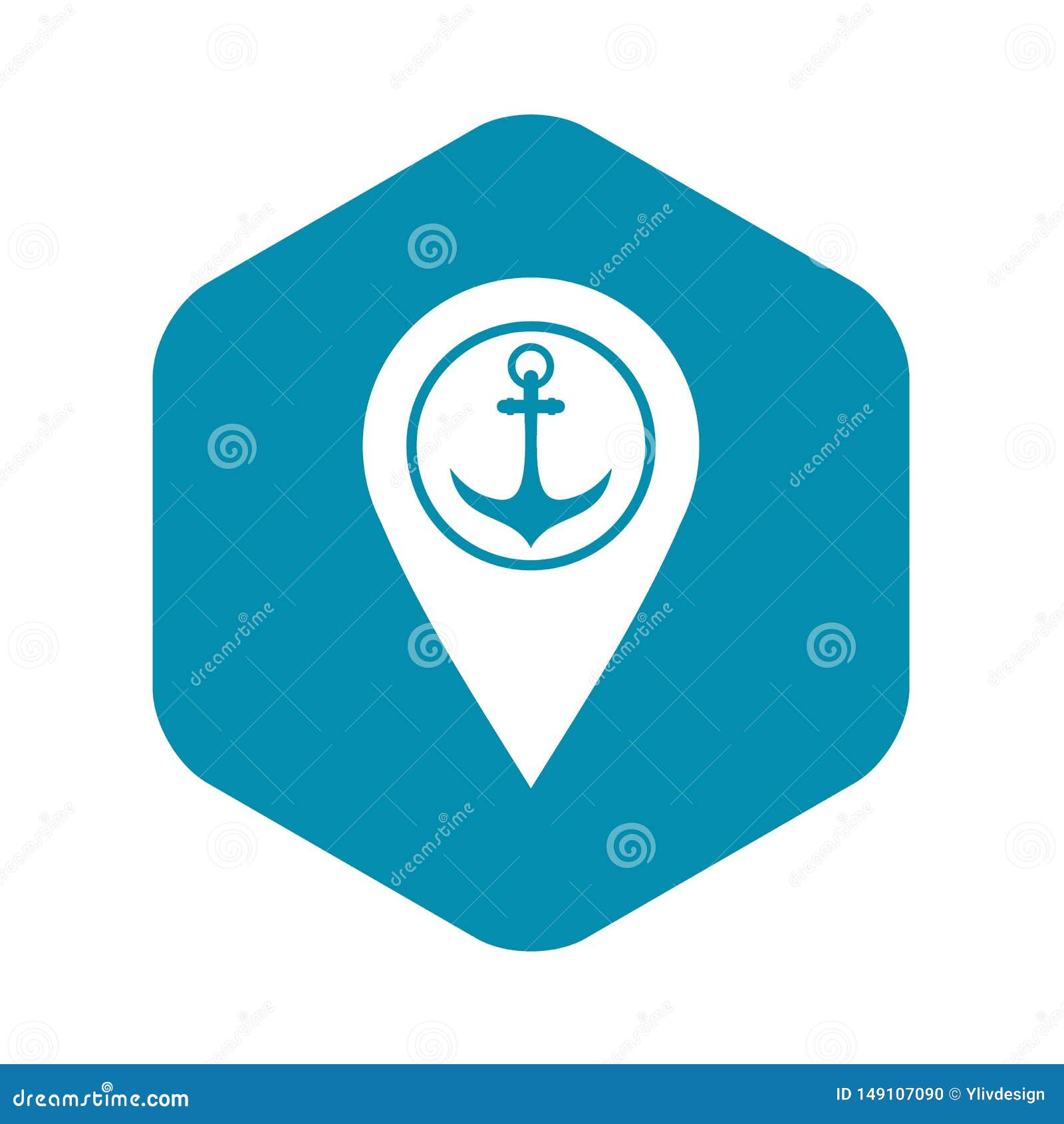 Map Pointer with Symbol Anchor and Sea Port Icon Stock Vector ...