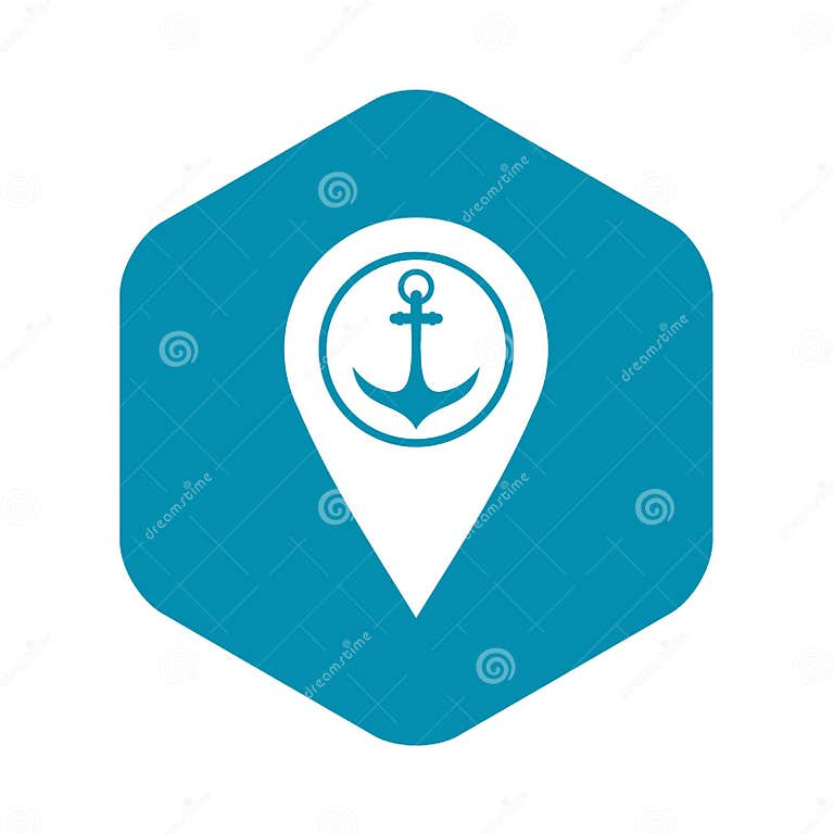 Map Pointer with Symbol Anchor and Sea Port Icon Stock Vector ...