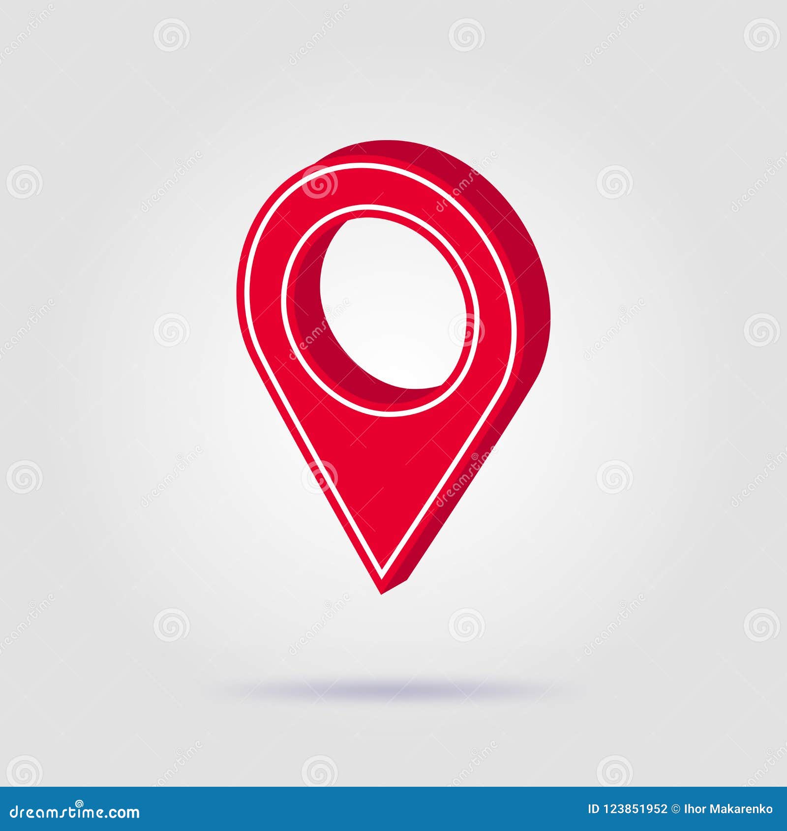 Map Pointer Symbol. Flat Isometric Icon or Logo Stock Illustration ...