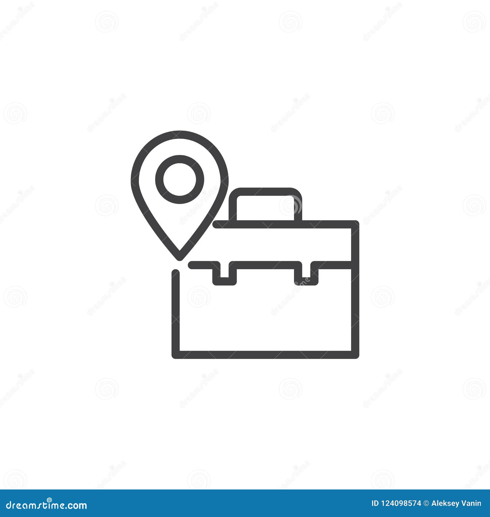 Map Pointer with Tool Box Outline Icon Stock Vector - Illustration of ...