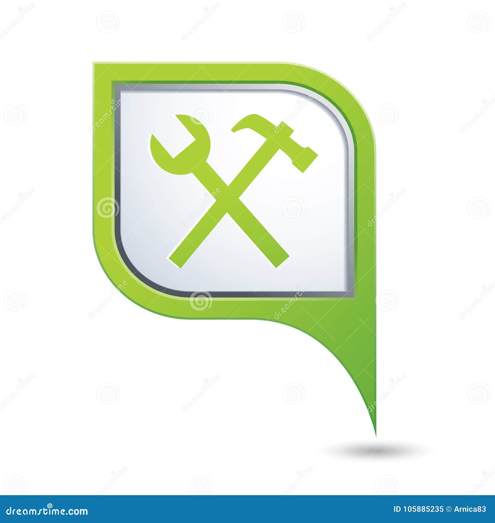 Map Pointer with Tools Icon Stock Vector - Illustration of position ...