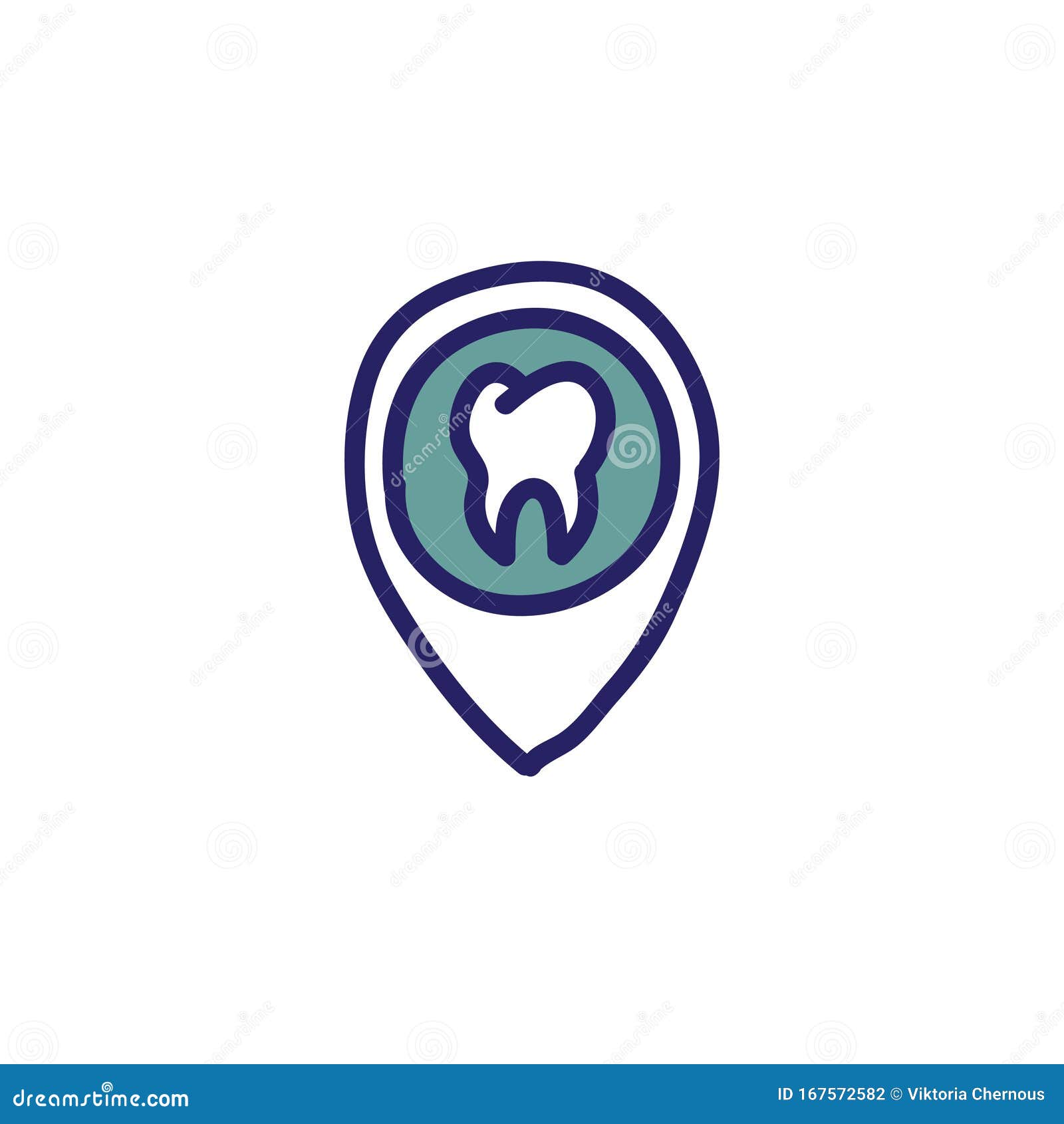 Map Pointer Tooth Doodle Icon, Vector Illustration Stock Illustration ...