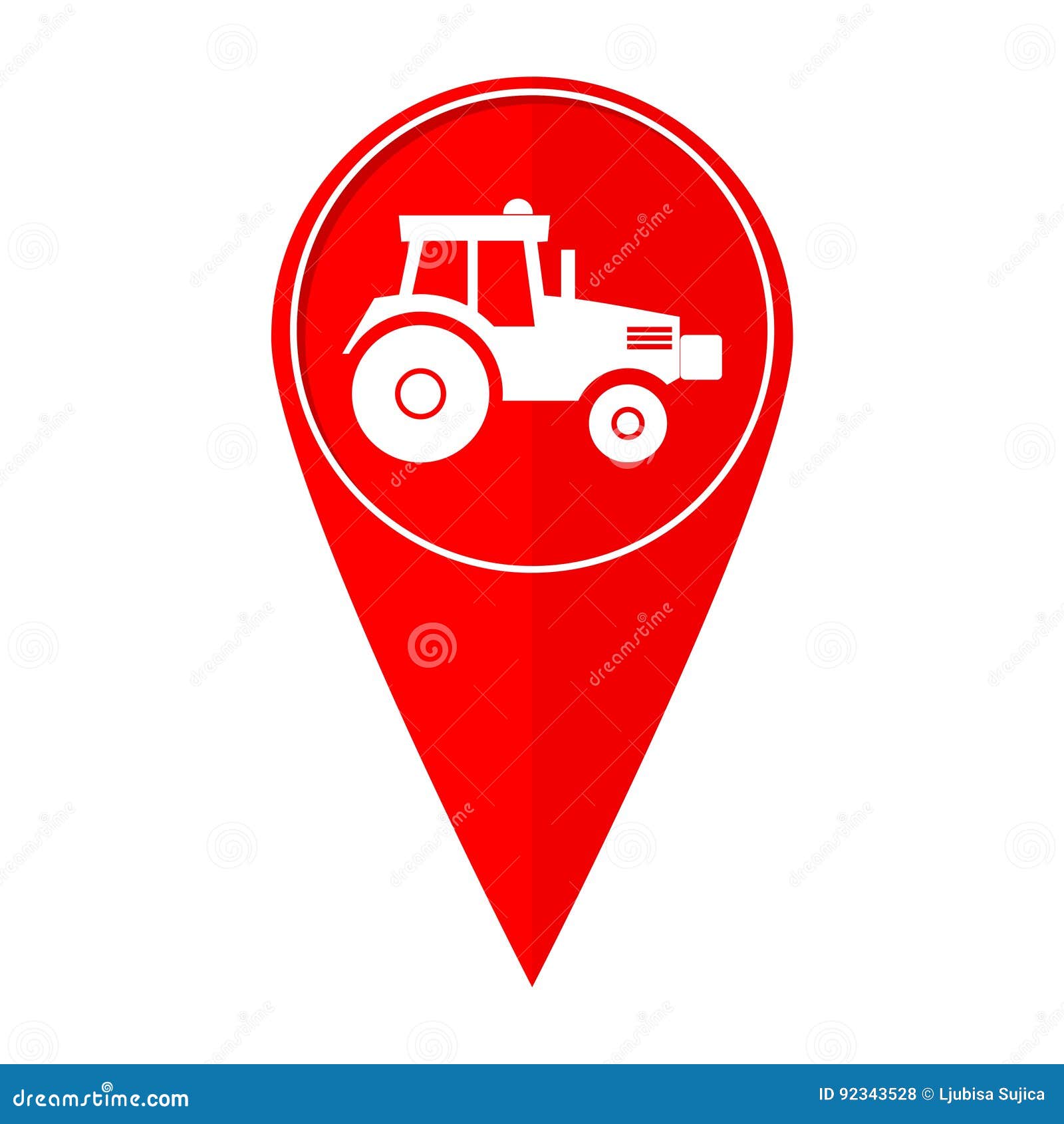 Map pointer tractor stock vector. Illustration of green - 92343528