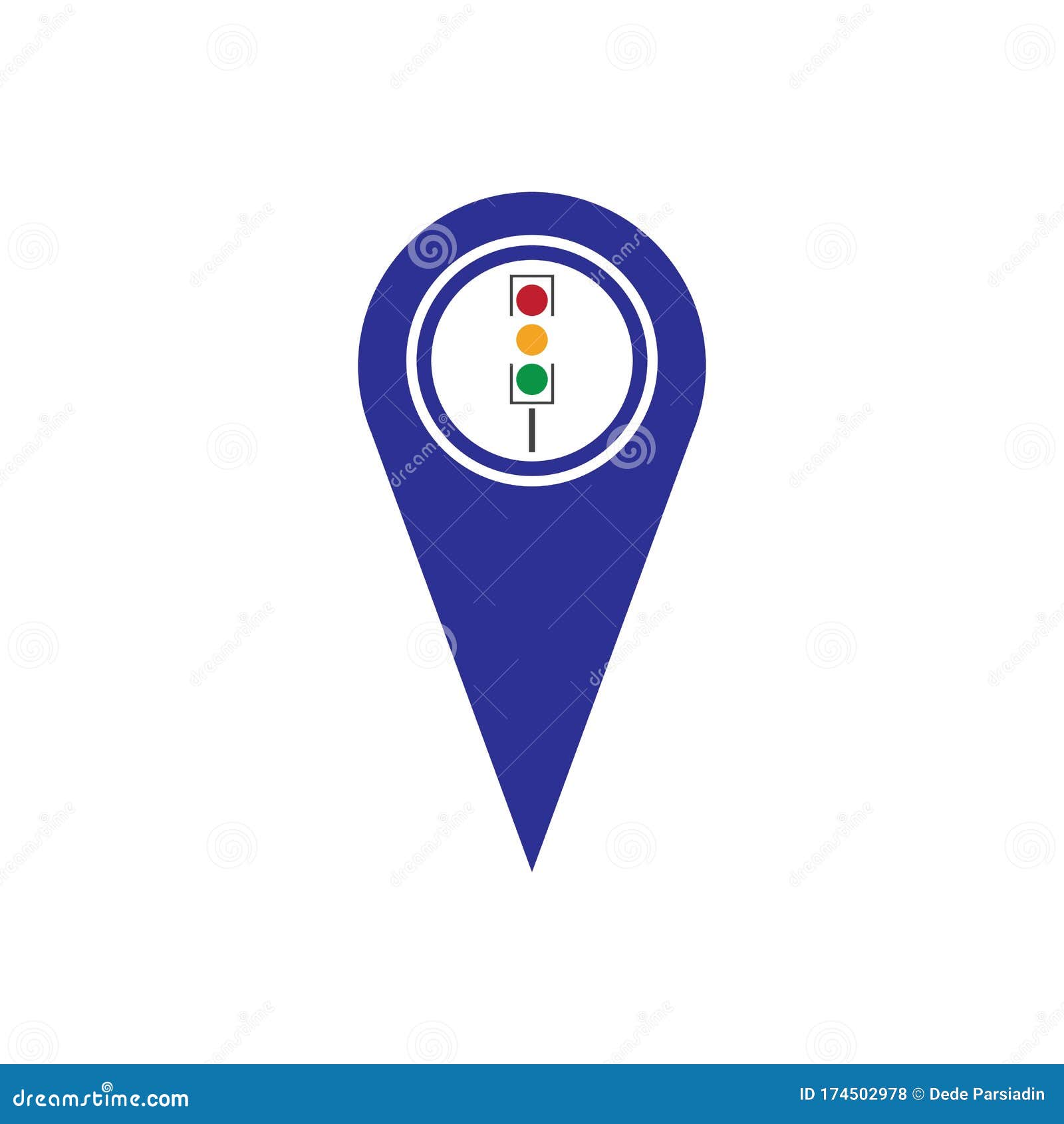 Map Pointer Traffic Light Signal - Vector Icon Stock Vector ...