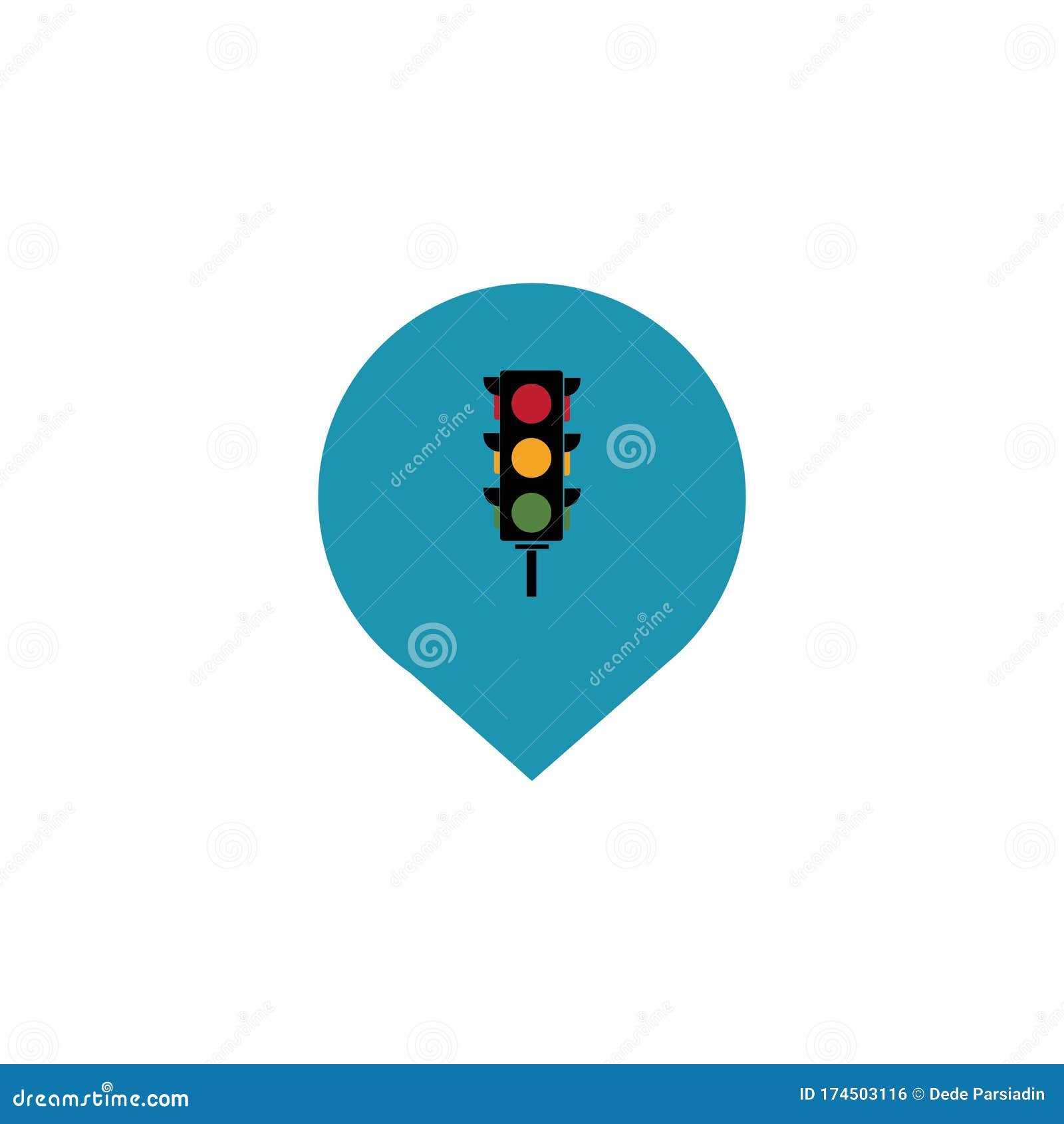 Map Pointer Traffic Light Signal - Vector Icon Stock Vector ...