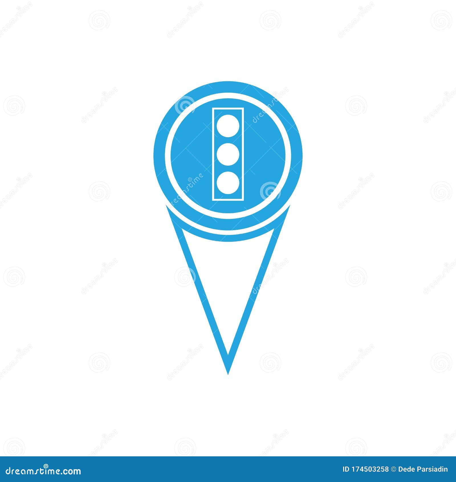 Map Pointer Traffic Light Signal - Vector Icon Stock Vector ...