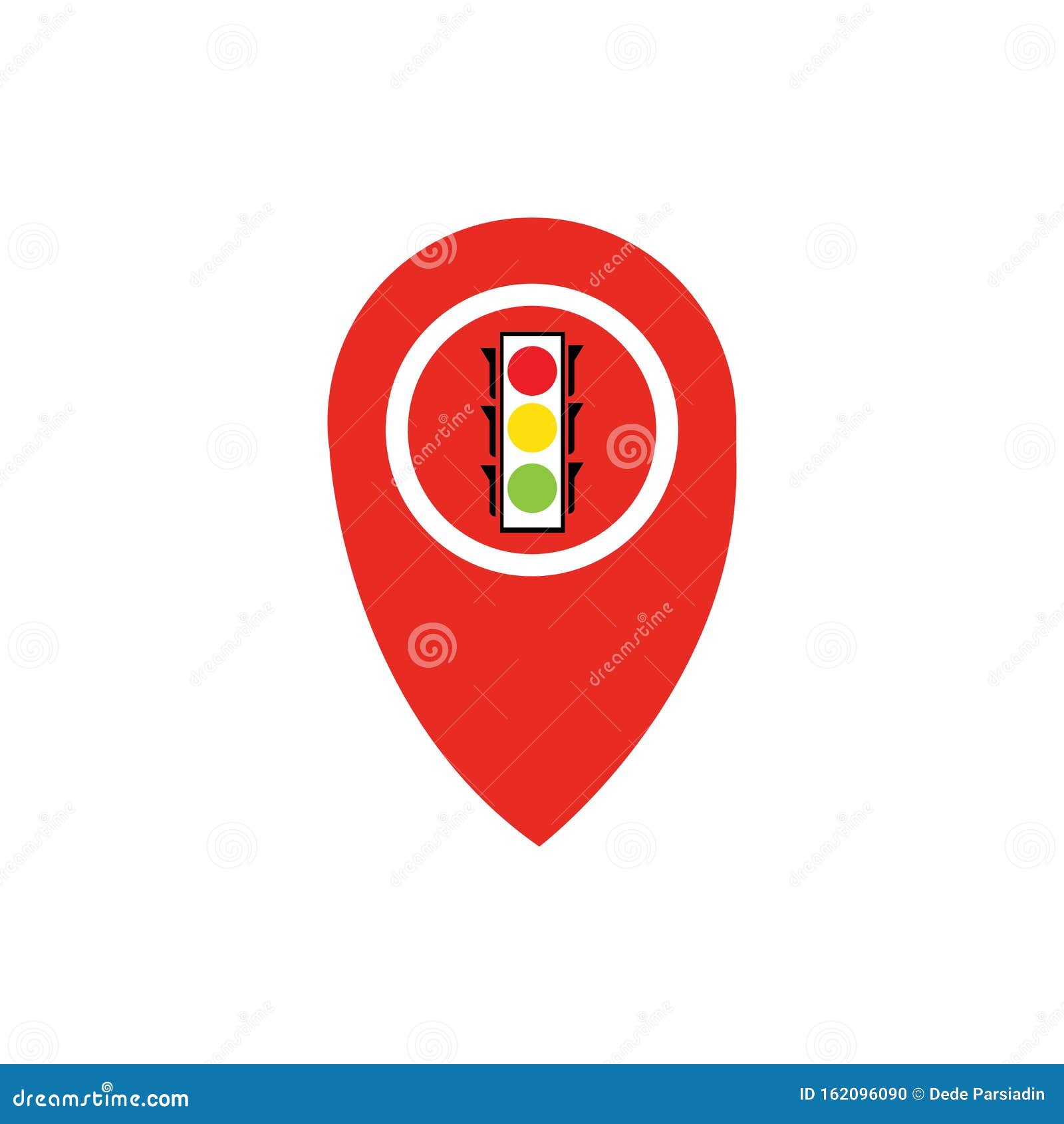Map Pointer Traffic Light Signal - Vector Icon Stock Vector ...
