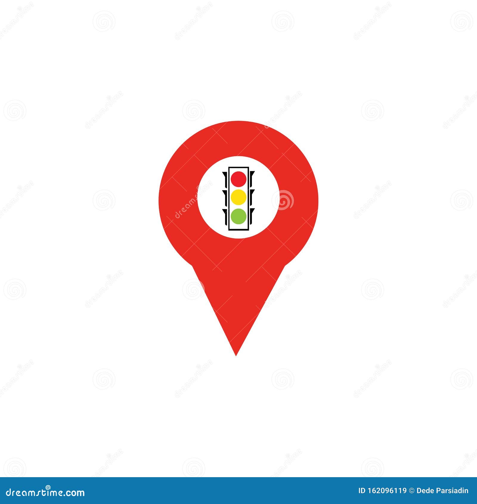 Map Pointer Traffic Light Signal - Vector Icon Stock Vector ...