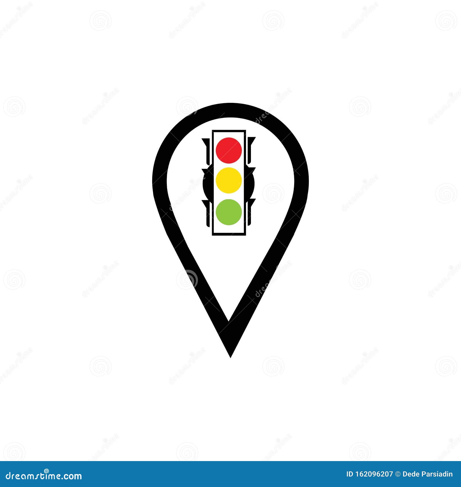 Map Pointer Traffic Light Signal - Vector Icon Stock Vector ...