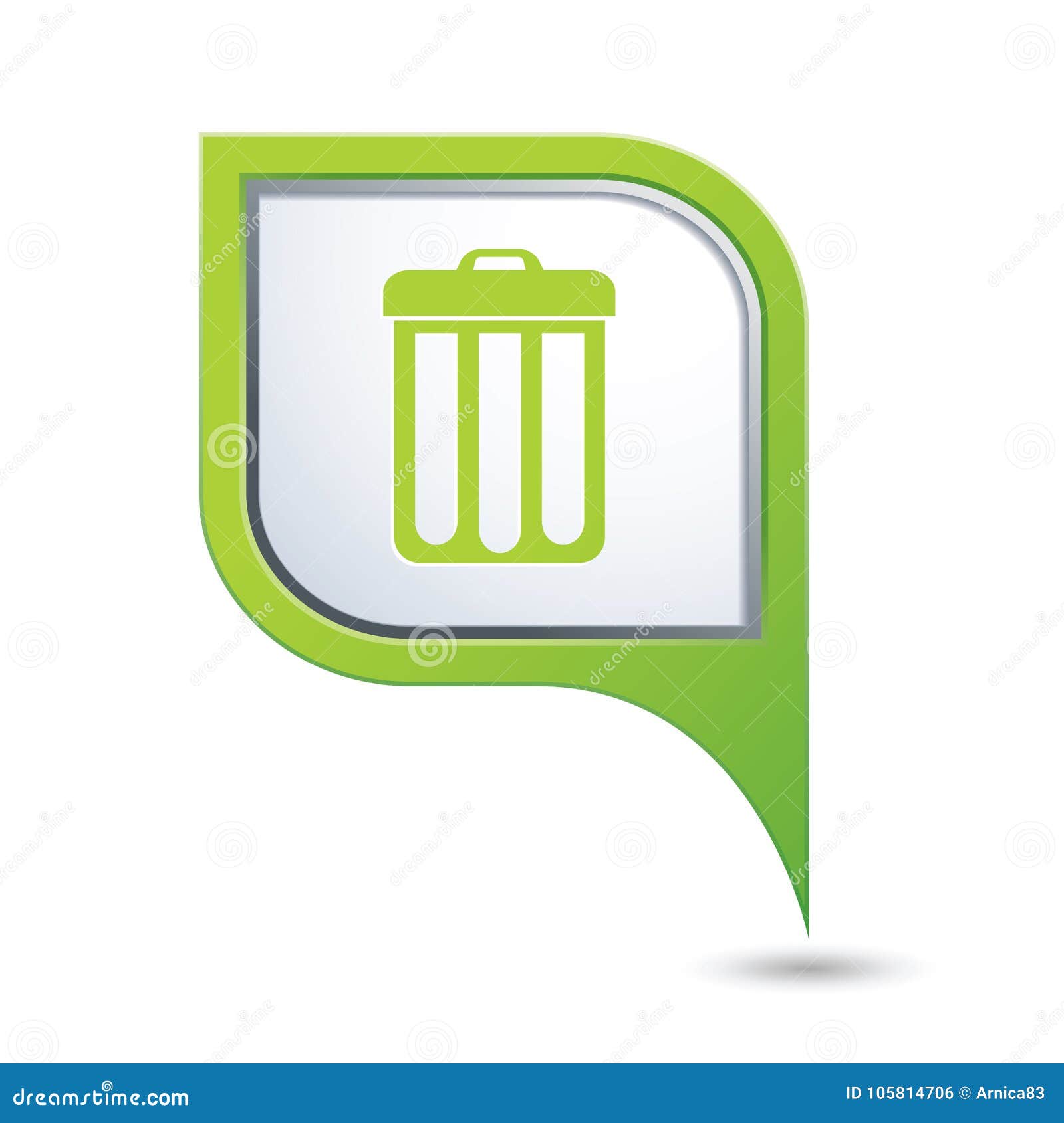 Map Pointer with Trash Can Icon Stock Vector - Illustration of paper ...