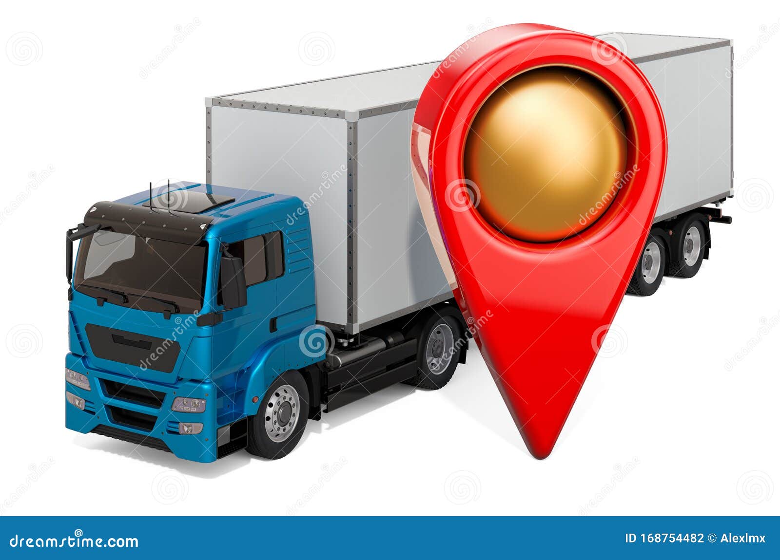 Set Of Map Pointer With Truck Icon. Red Map Pin. Truck Path And Not ...