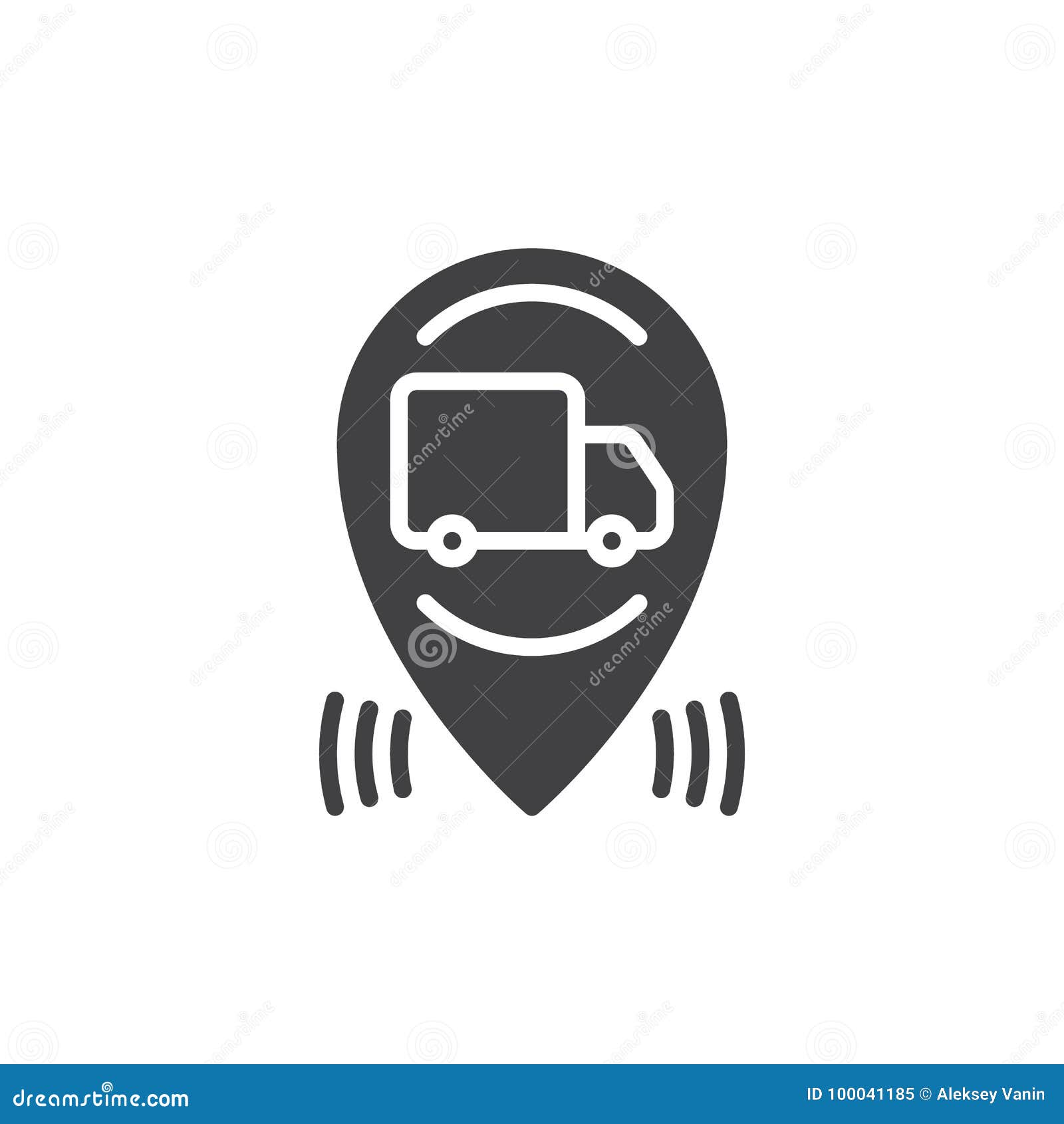 Set Of Map Pointer With Truck Icon. Red Map Pin. Truck Path And Not ...