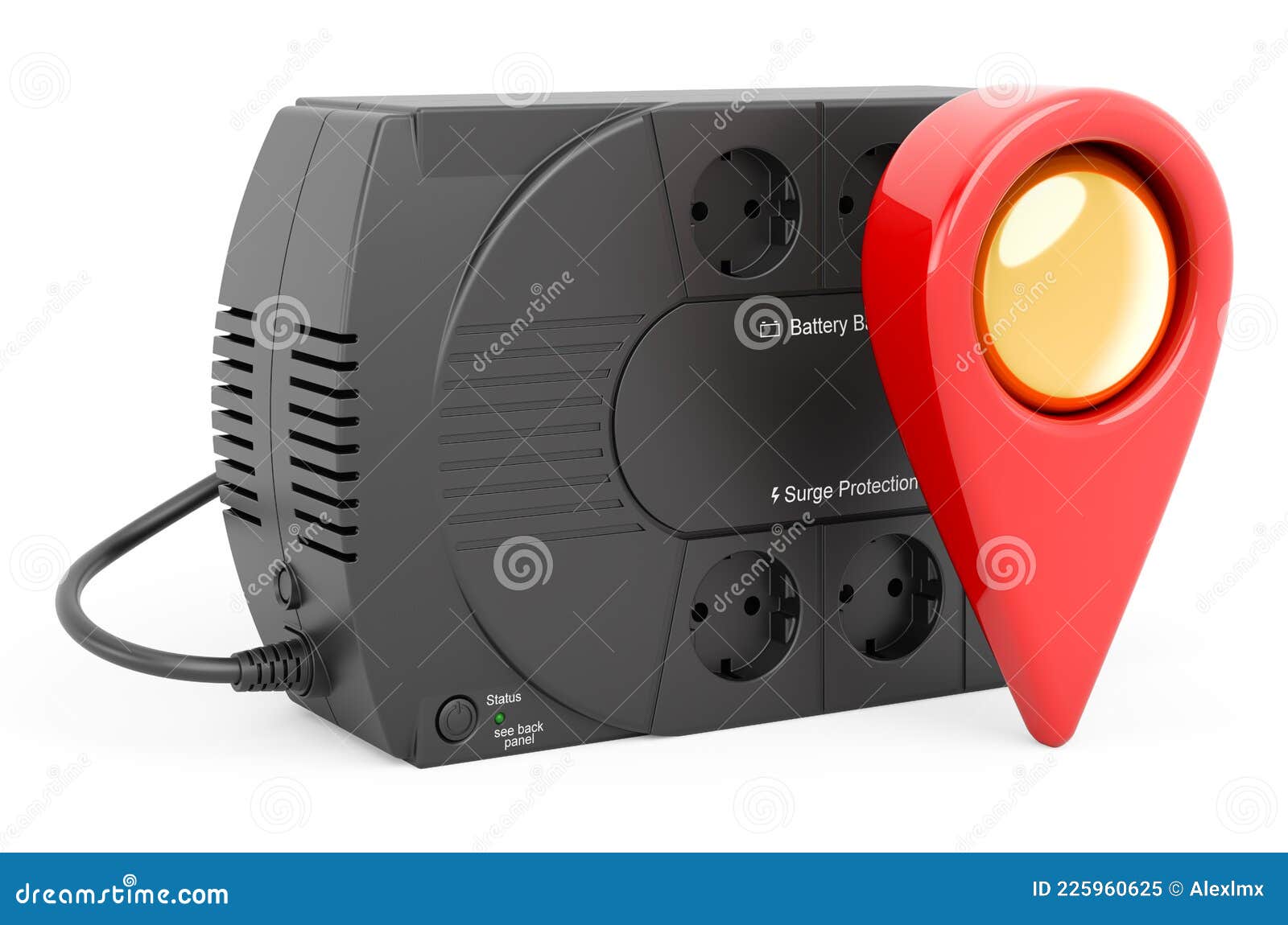 Uninterruptible Power Supply UPS With Green Checkmark Isolated On White ...