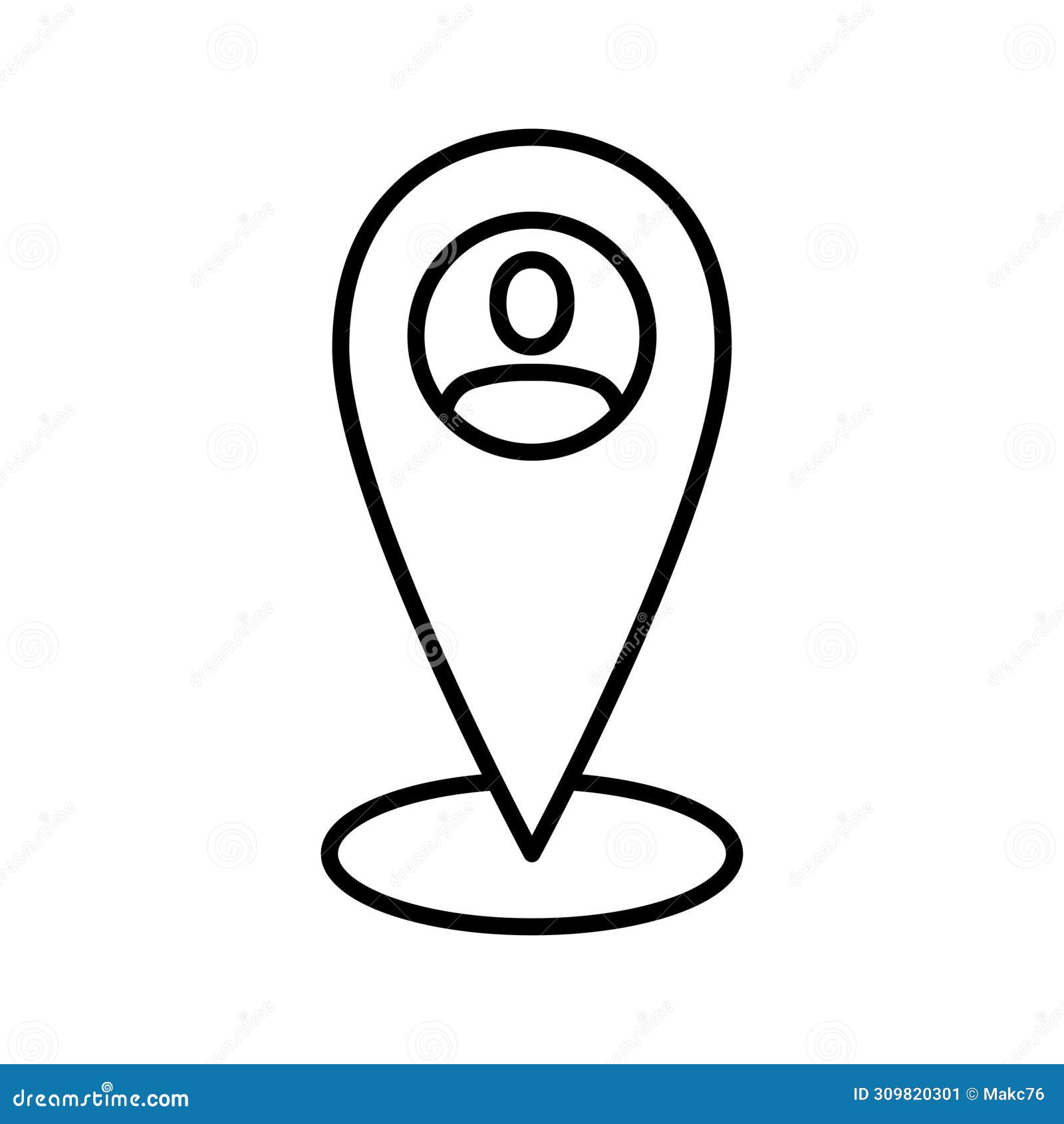 Map Pointer with User Icon. Person Location Stock Vector - Illustration ...