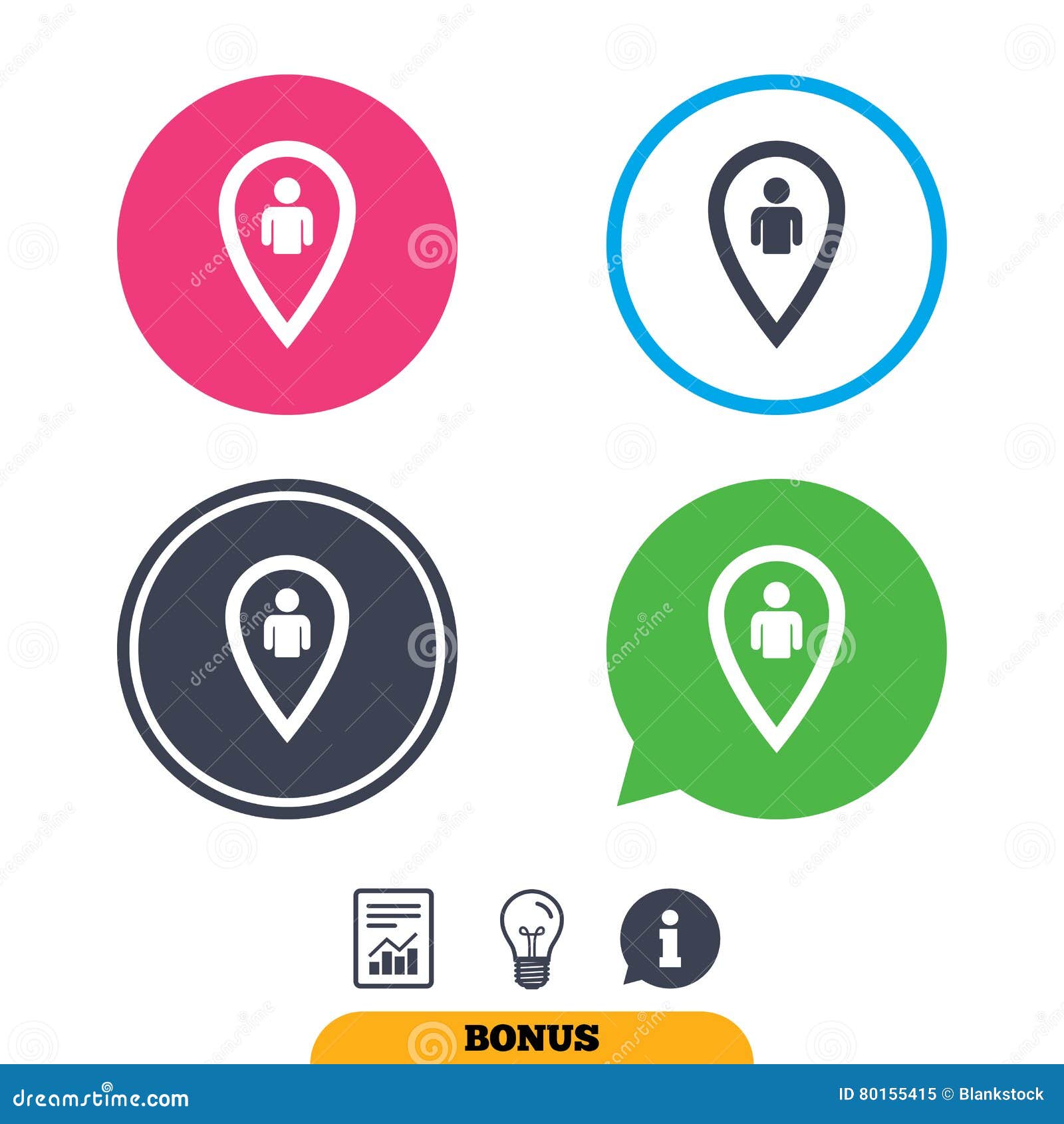 Map Pointer User Sign Icon. Marker Symbol. Stock Vector - Illustration ...