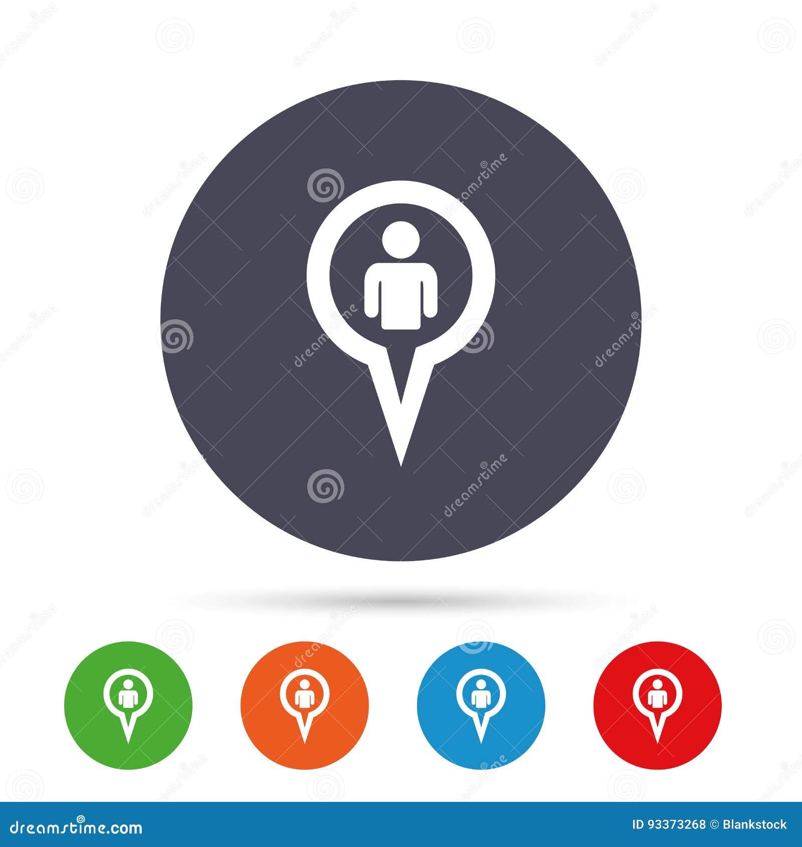 Map Pointer User Sign Icon. Marker Symbol. Stock Vector - Illustration ...