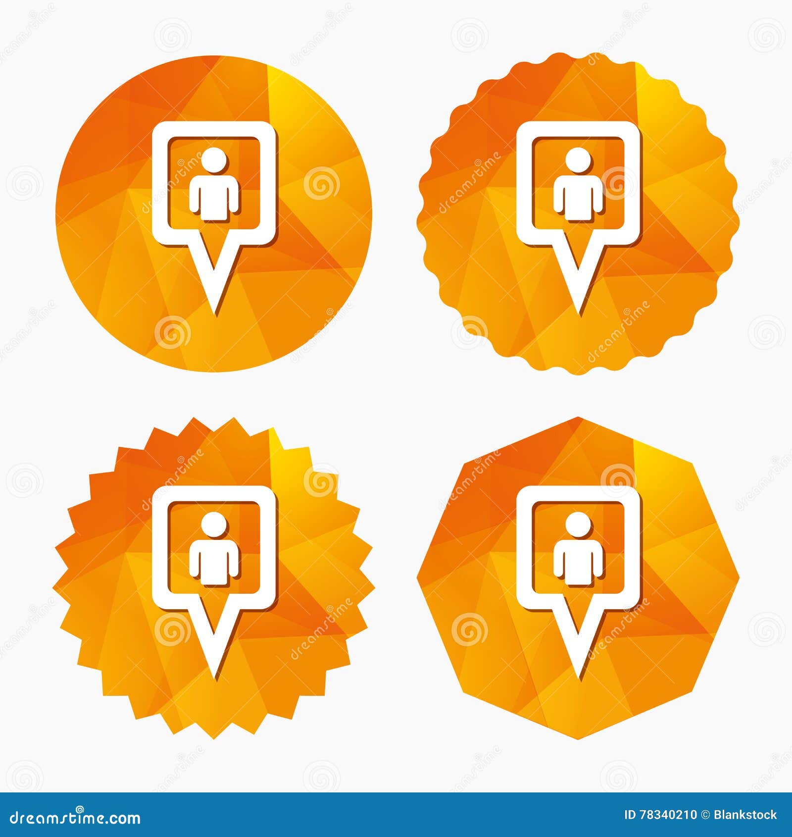 Map Pointer User Sign Icon. Marker Symbol. Stock Vector - Illustration ...