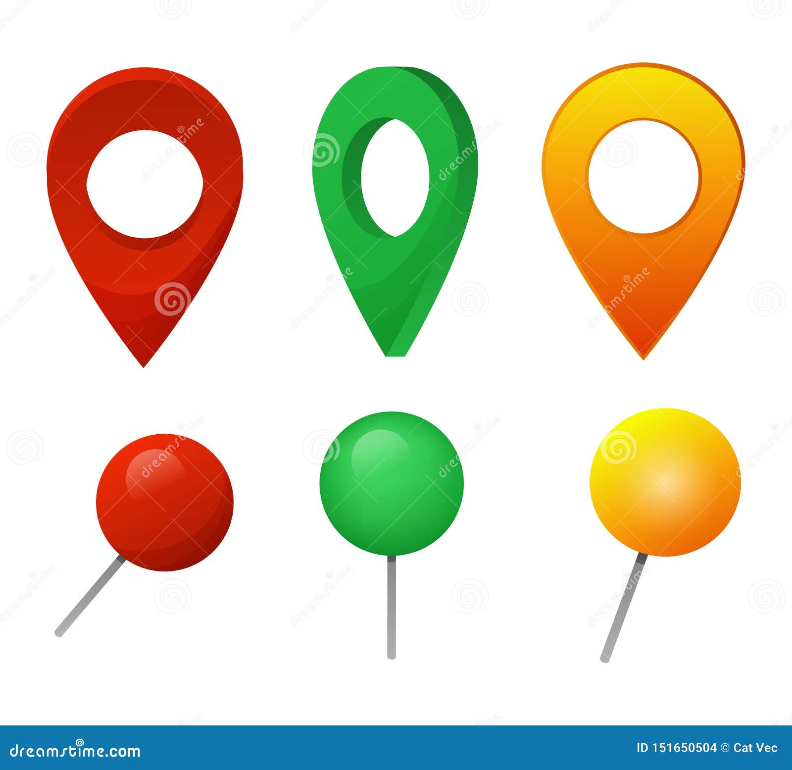 Map Pointer Vector Location Pin Marker Sign Navigation Icon Colorful ...