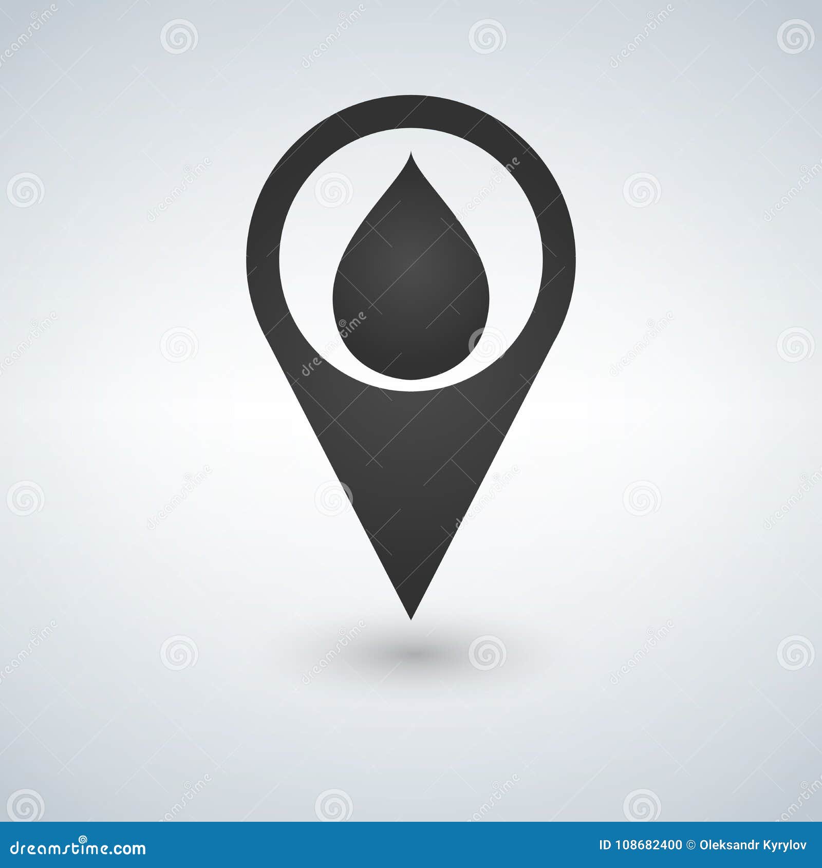 Map Pointer with Water Drop Icon. Vector Illustration. Stock ...