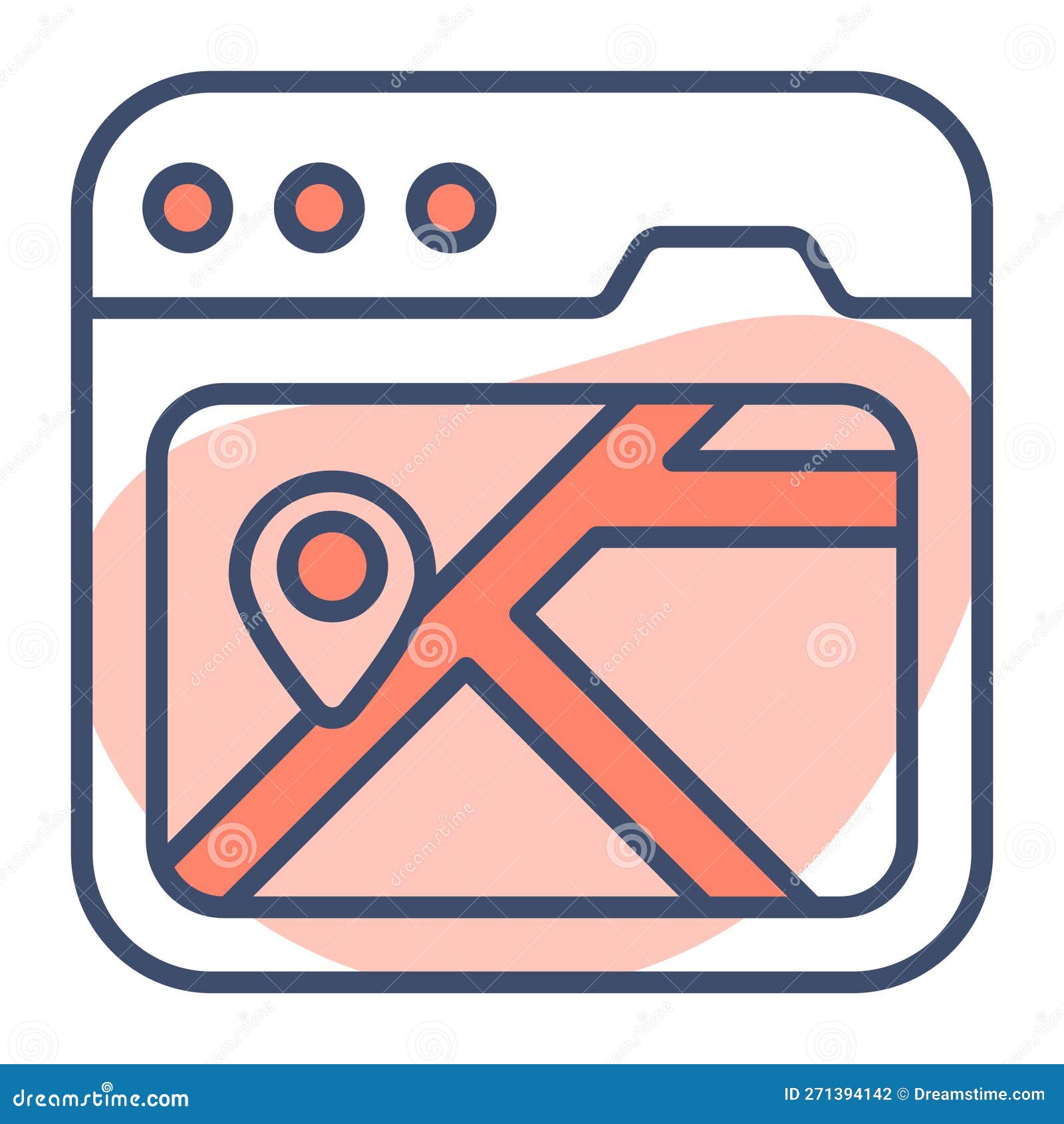 Map Pointer on Webpage, Vector Design of Geolocation in Editable Style ...