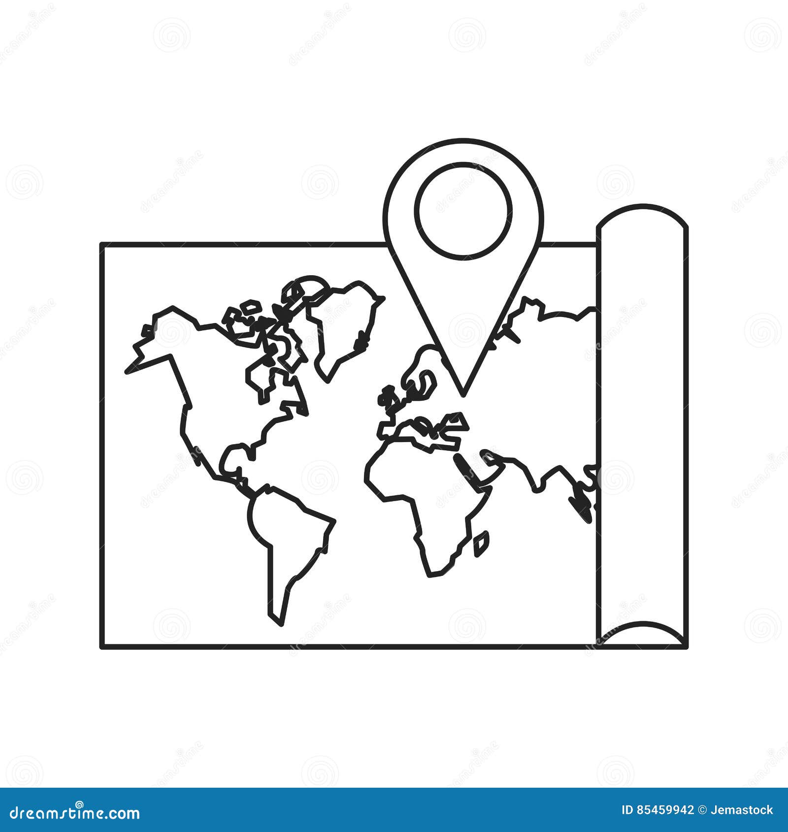 Map Pointer World Destination Icon Thin Line Stock Vector ...
