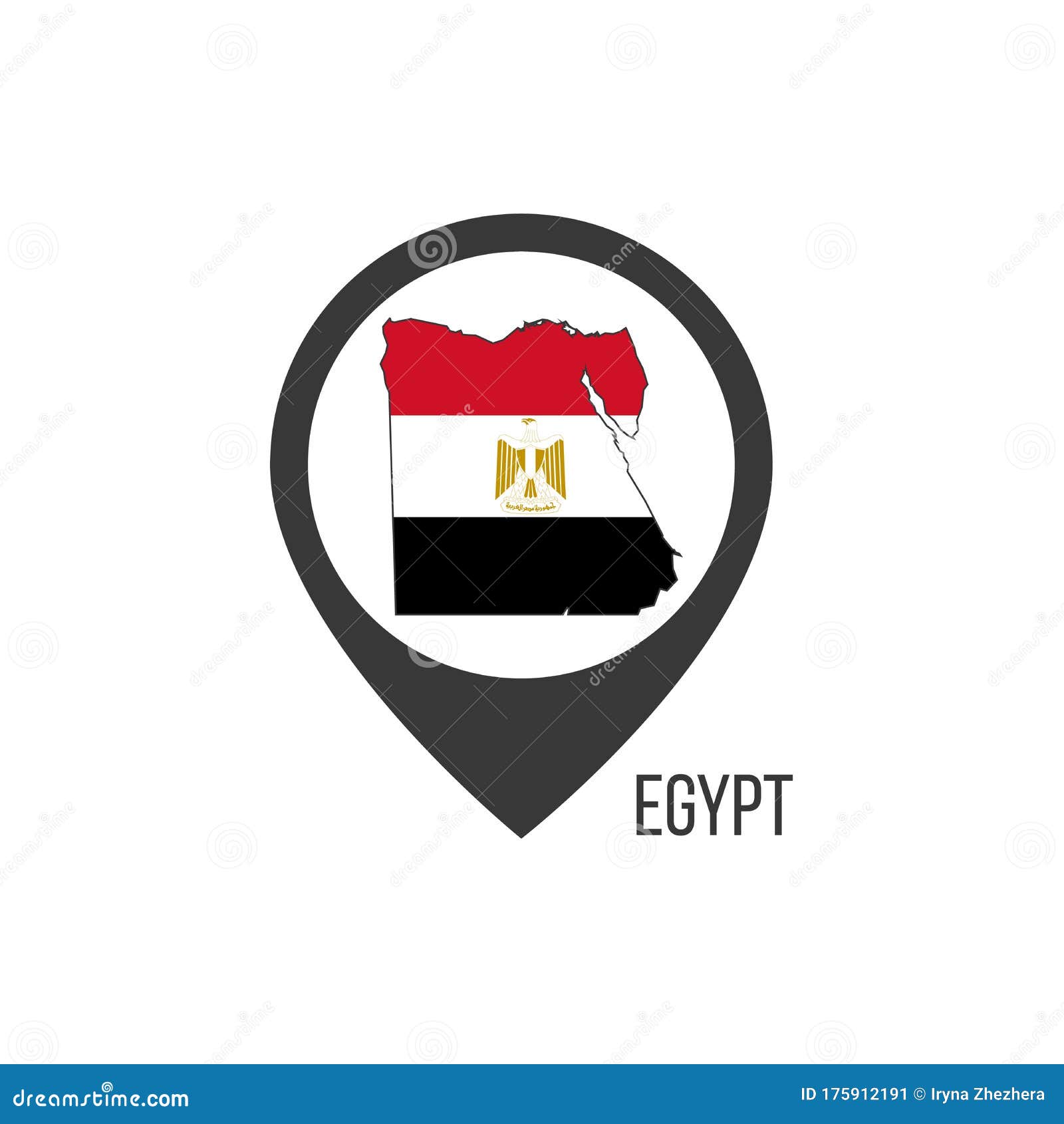 Map Pointers with Contry Egypt. Egypt Flag. Stock Vector Illustration ...