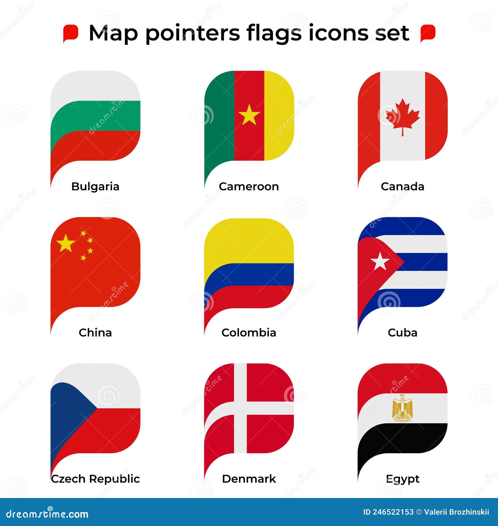 Map Pointers With Flags. Asia. Vector Illustration | CartoonDealer.com ...