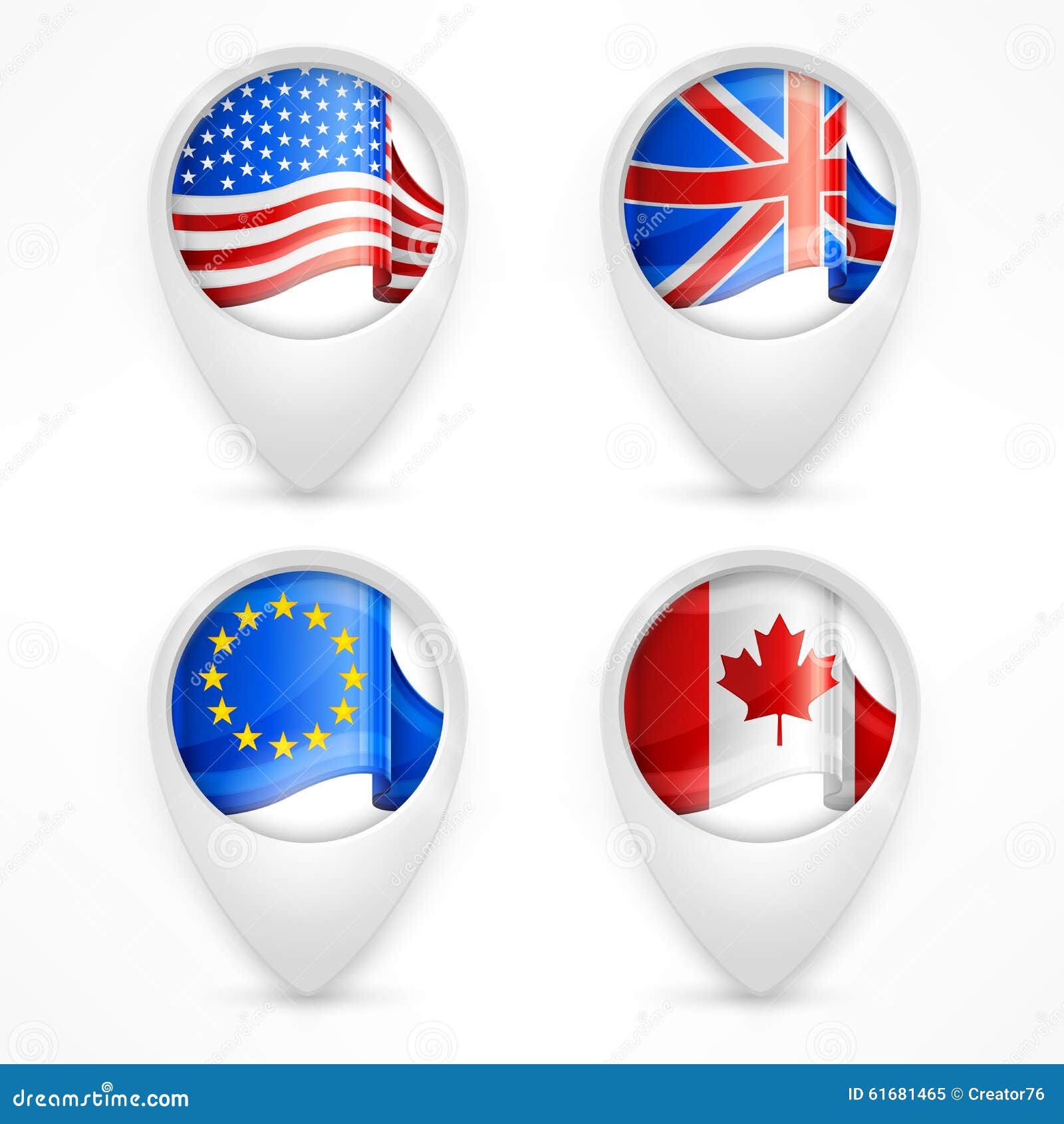 Map Pointers With All National Flags Of The African Countries Vector ...