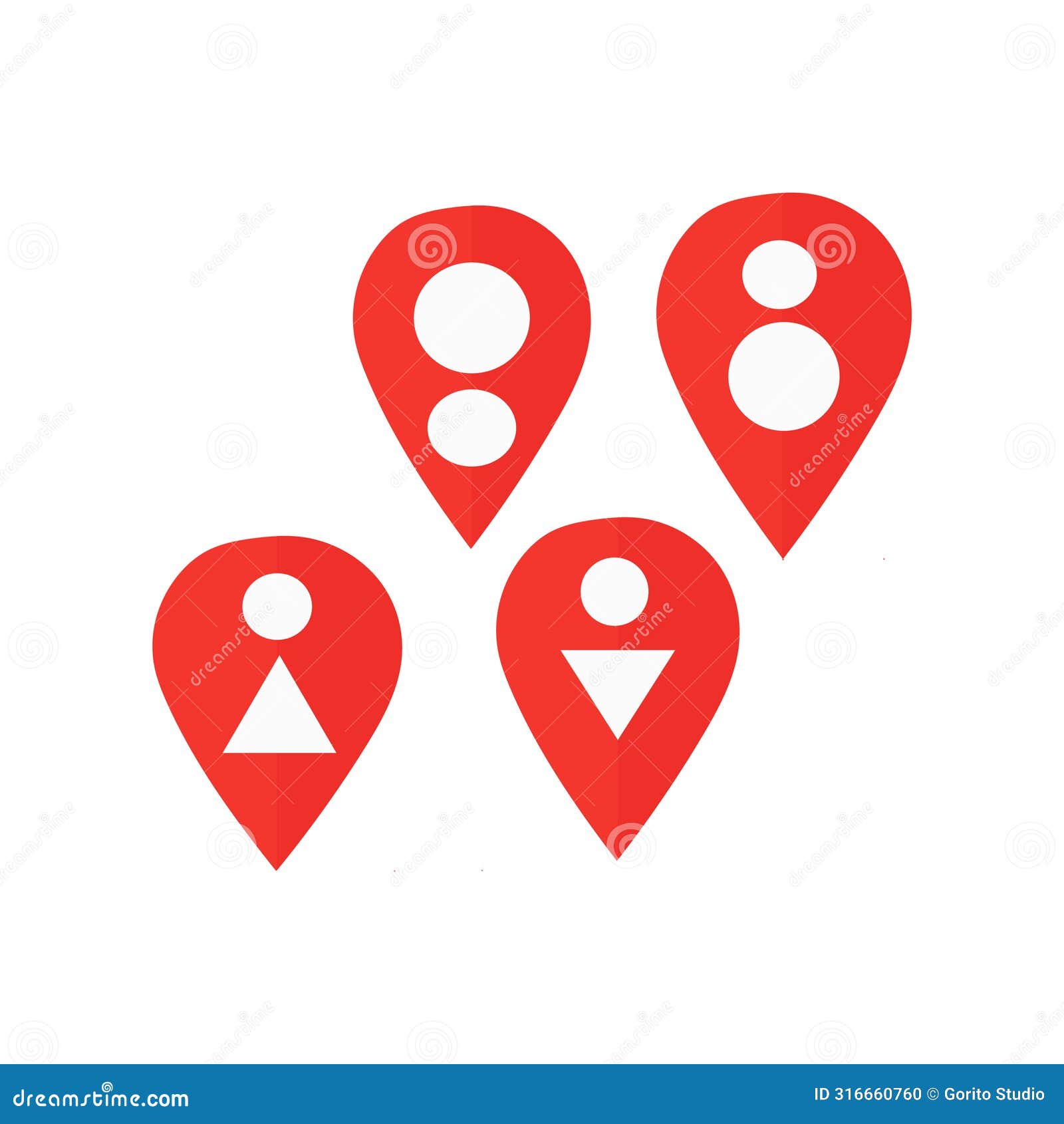 Map Pointers Red Markers Vector Stock Vector - Illustration of round ...