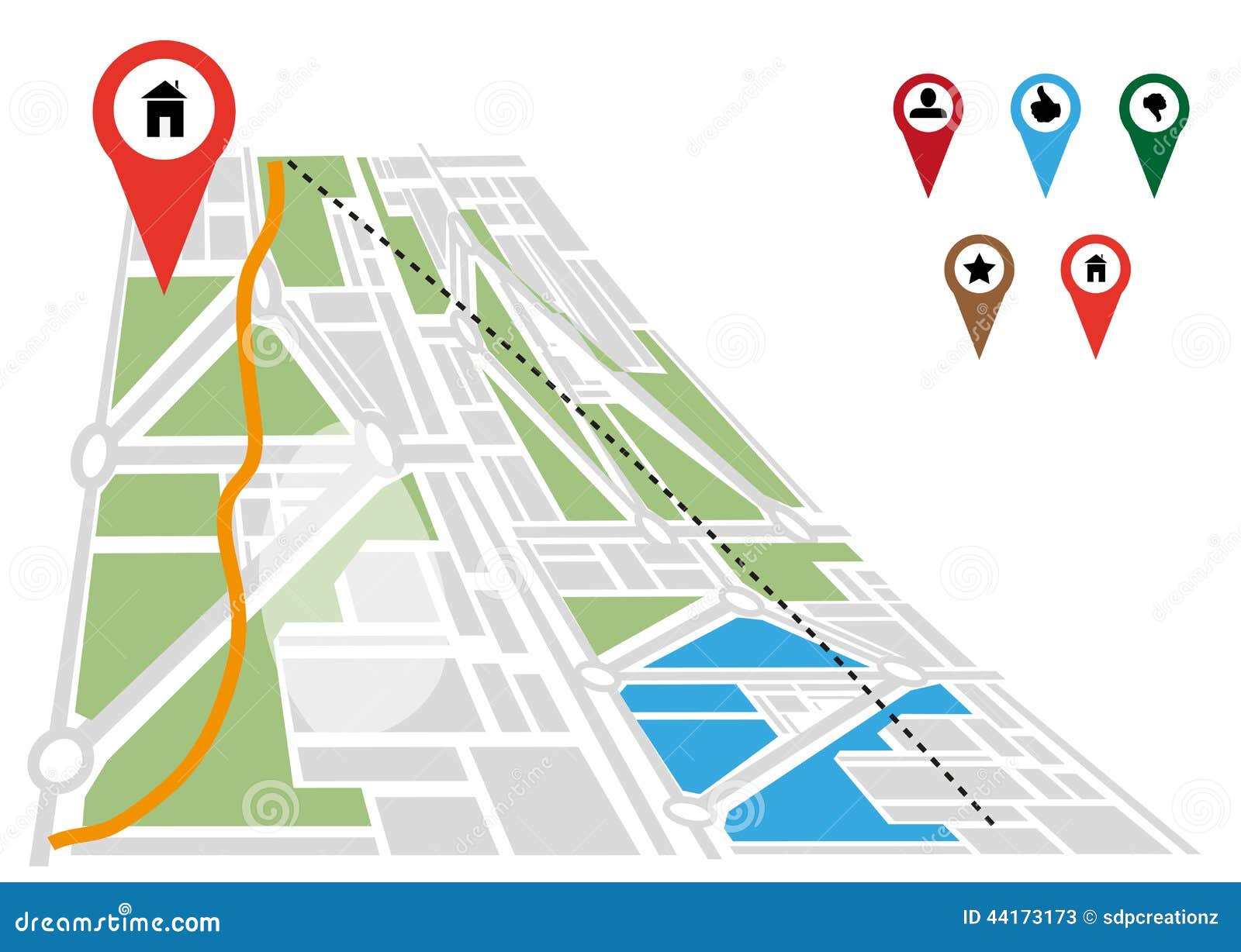Map Navigation and Pointers Stock Illustration - Illustration of guide ...