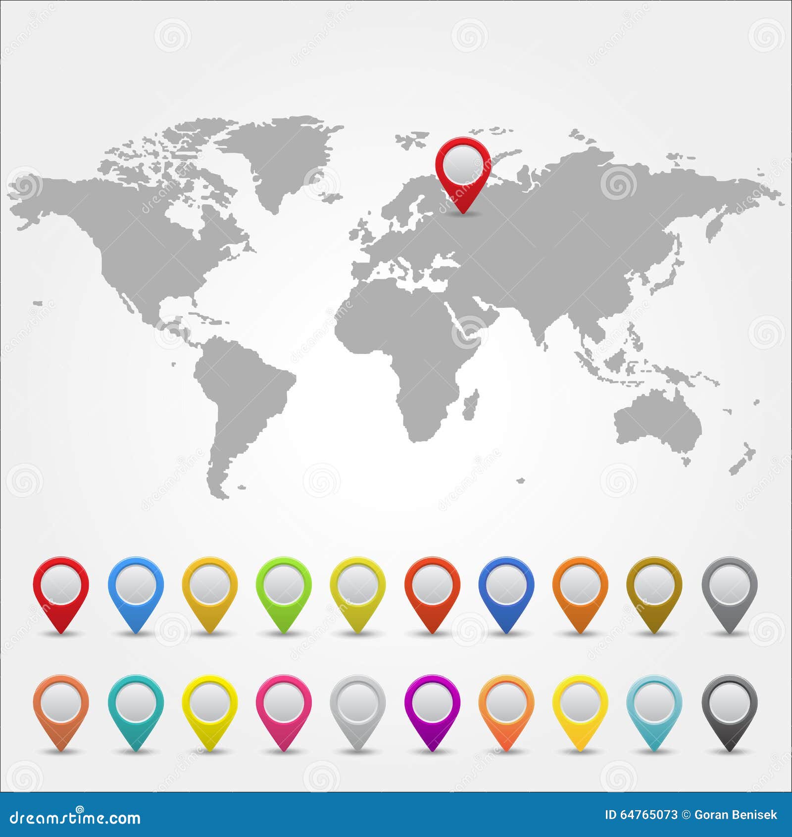 Map Pointers with World Map Stock Vector - Illustration of circles ... Map Pointers with World Map Stock Vector - Illustration of circles ...