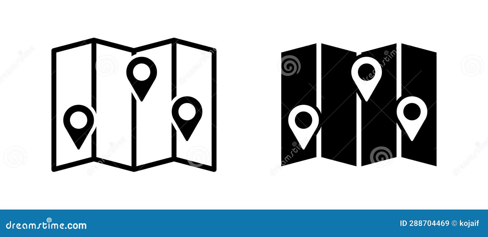 Map Points Vector Icon Set. Navigation, Journey, Travel Symbol Stock ...